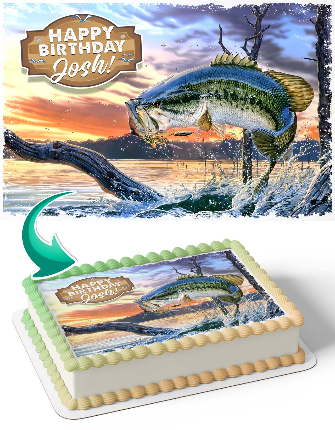 Bass Pro Shops Salmon Fishing Season Edible Cake Toppers – Ediblecaketopper