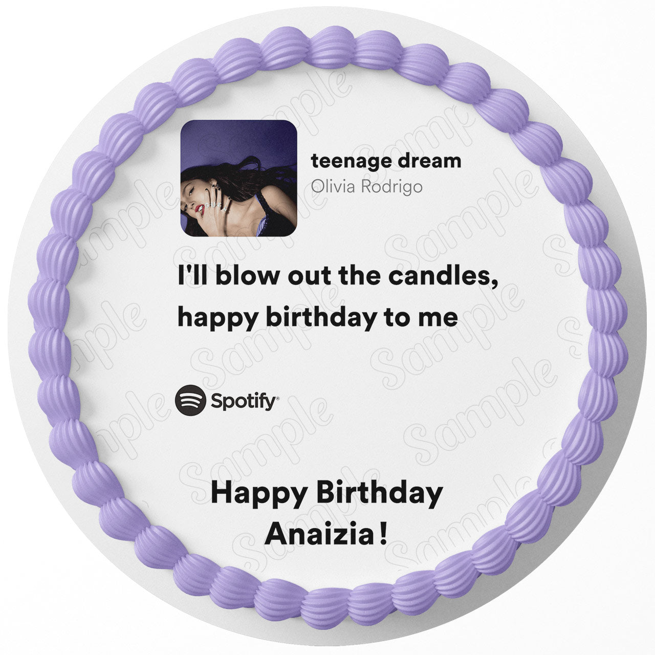 Teenage Dream Olivia Rodrigo Blow Out Candles T Edible Cake Toppers Round – Ediblecaketopper