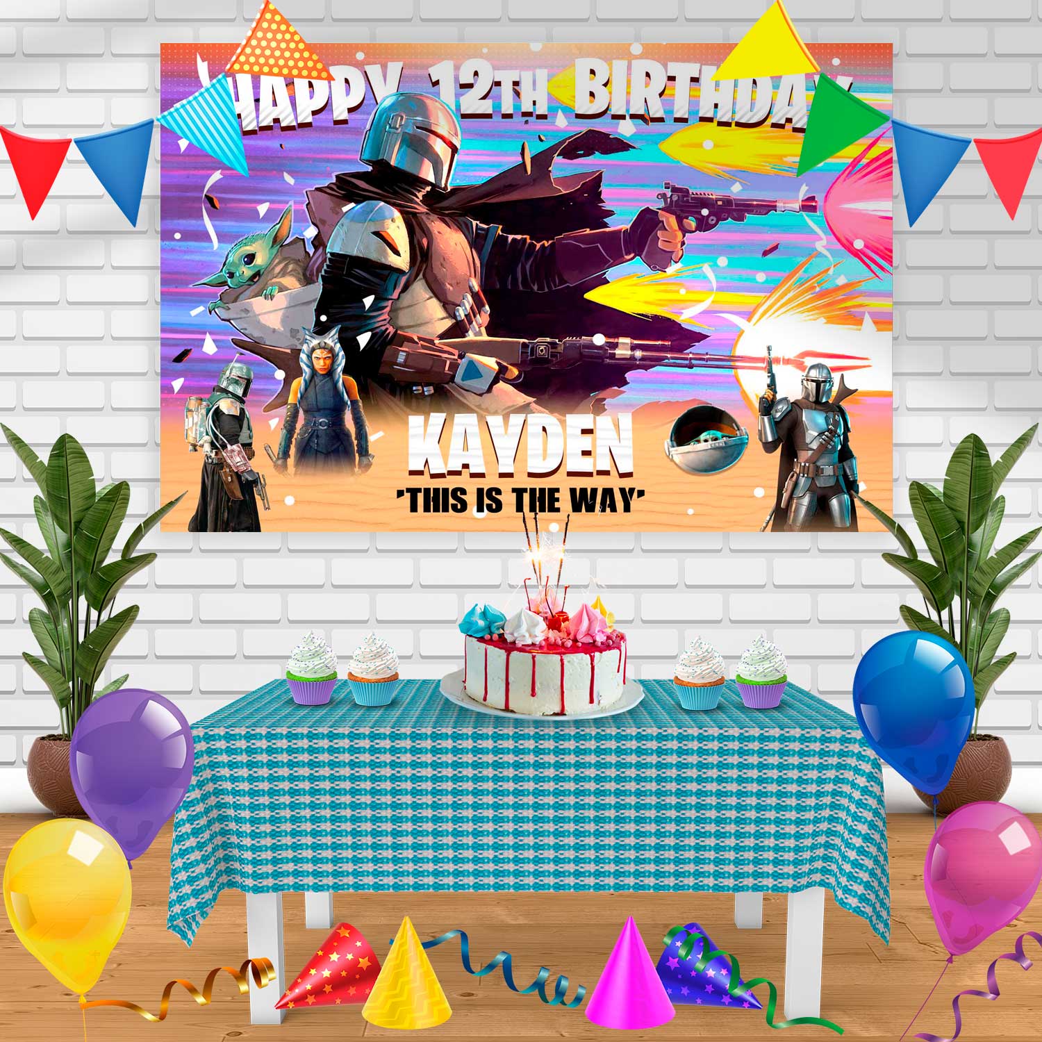 The Mandalorian Season 2 Birthday Banner Personalized Party Backdrop D ...