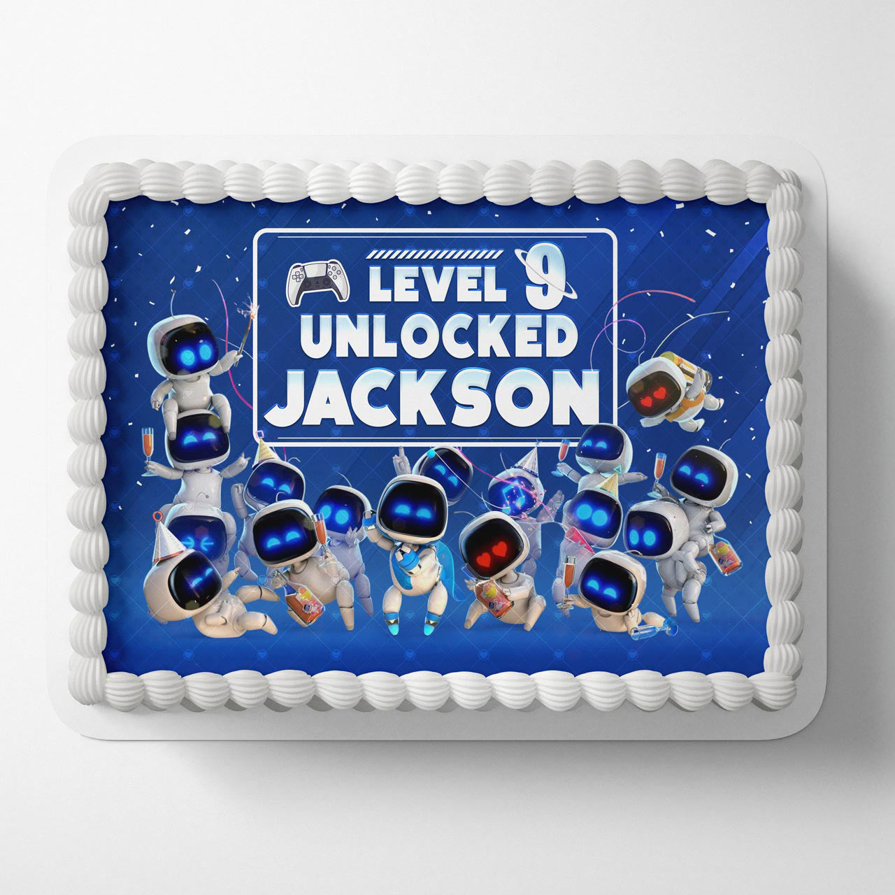 Astro Bot Captain Game Level Unlocked Edible Cake Toppers ...
