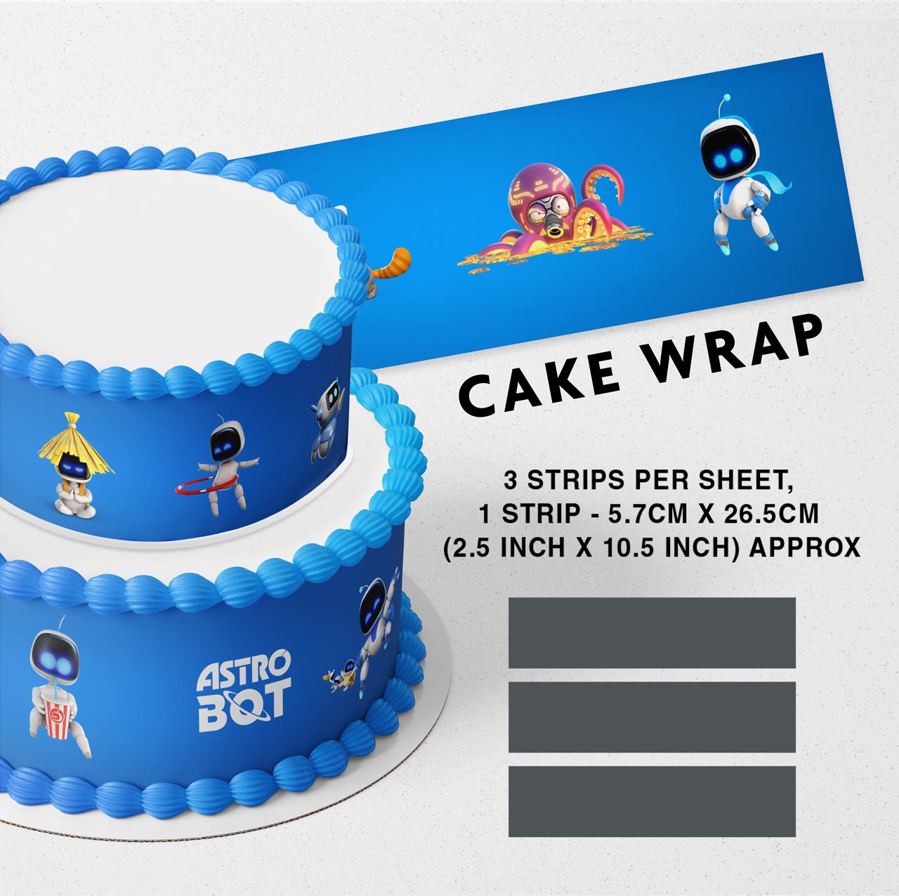 Astro Bot Strips Edible Cake Toppers Cake Wraps – Edible Cake Topper Corp
