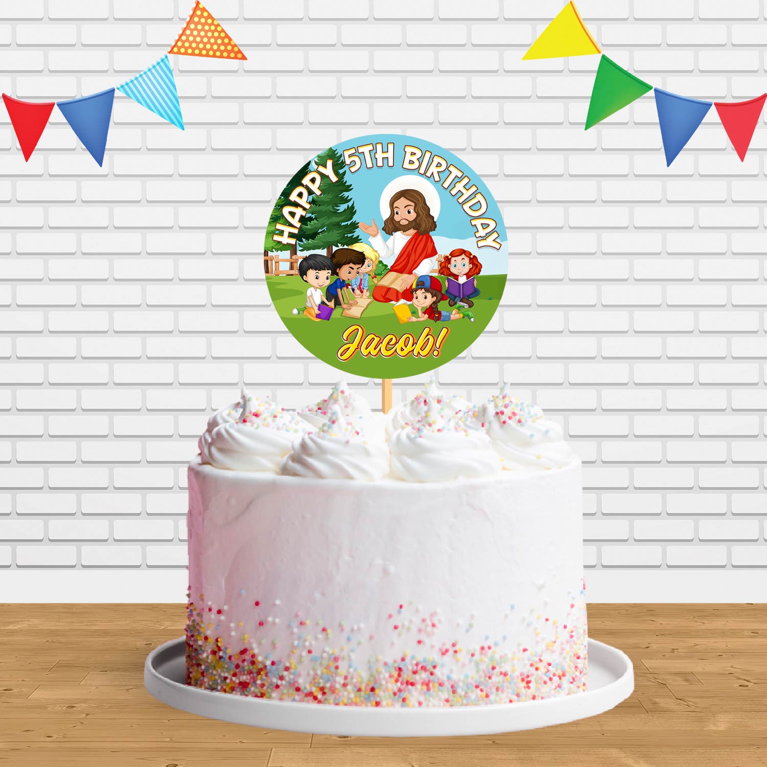 Bible Jesus of Nazareth Teaching Children Cake Topper Centerpiece Birt ...