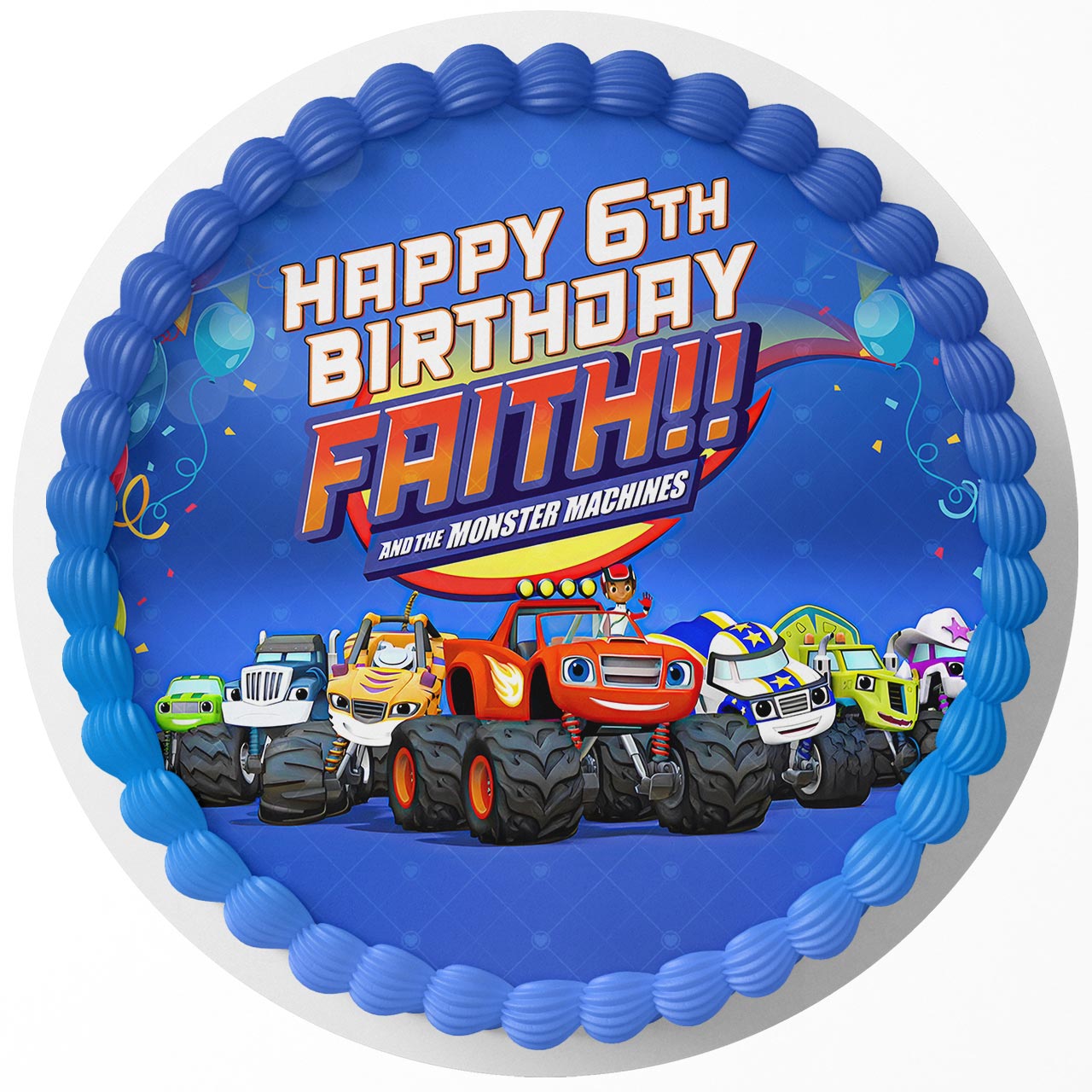 Blaze and the Monster Machines BMM Edible Cake Toppers Round ...