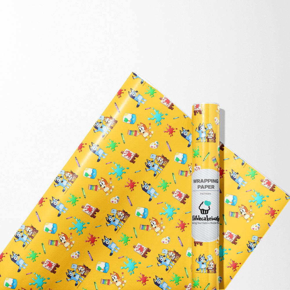 Bluey Bingo Gift Wrapping Paper – Ediblecaketopper
