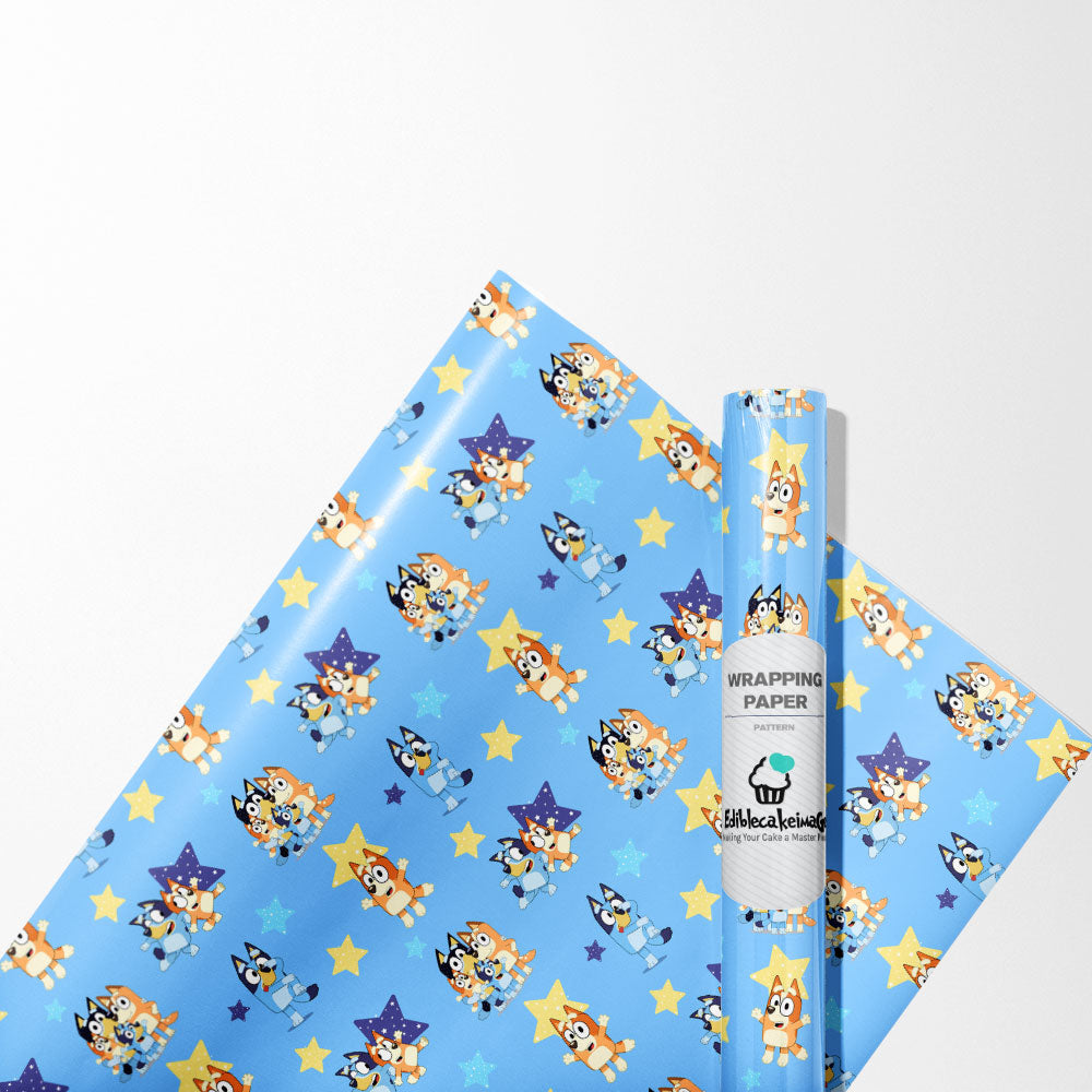 Bluey Bingo Gift Wrapping Paper – Ediblecaketopper
