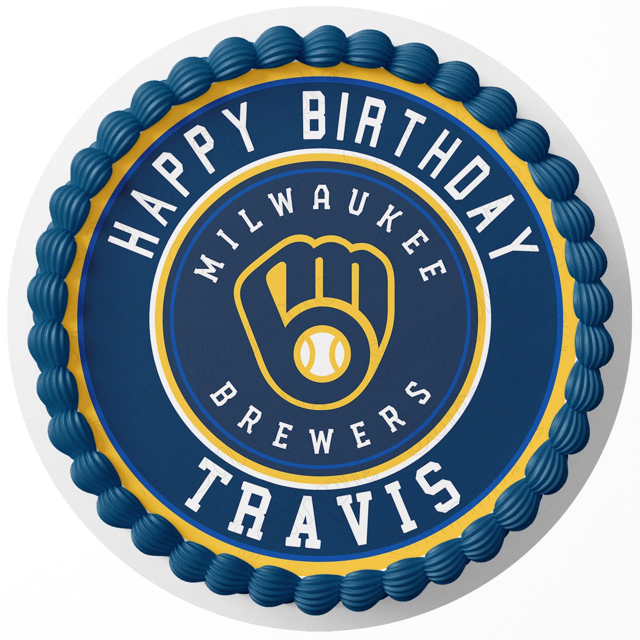 Milwaukee Brewers Baseball Edible Cake Toppers Round – Ediblecaketopper