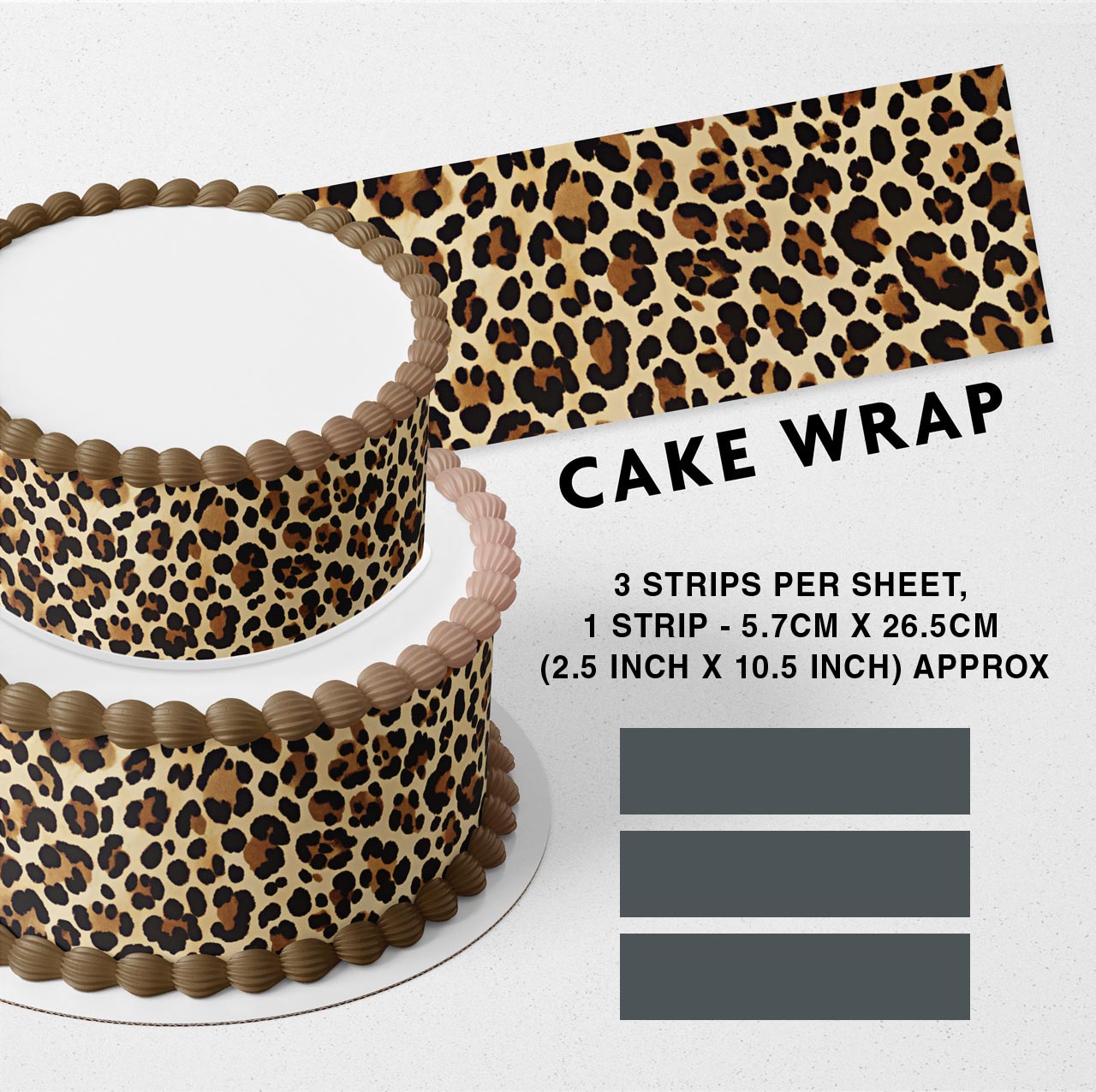 Cheetah Pattern Strips Edible Cake Toppers Cake Wraps – Ediblecaketopper