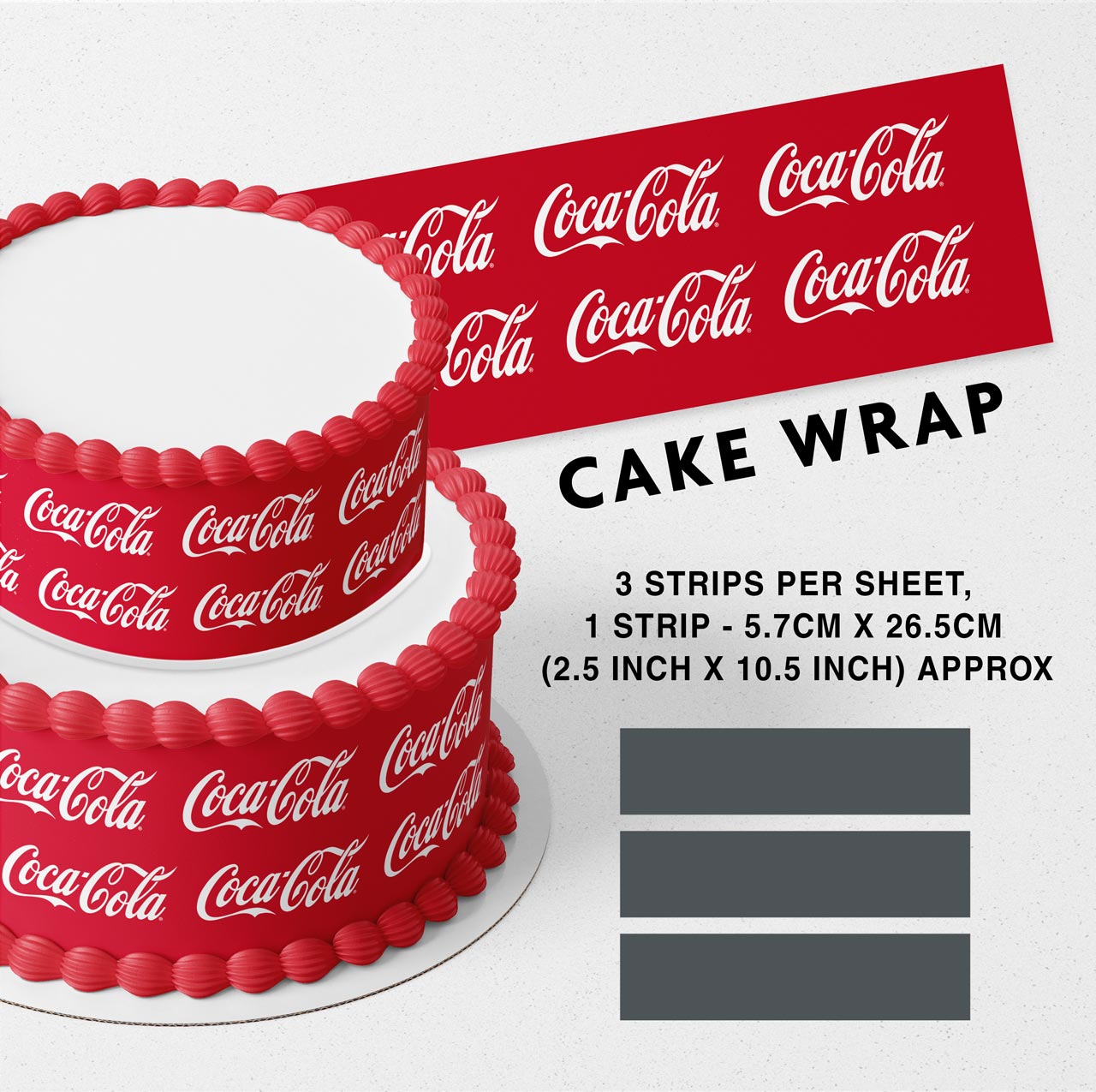 Cocacola Strips Edible Cake Toppers Cake Wraps – Ediblecaketopper