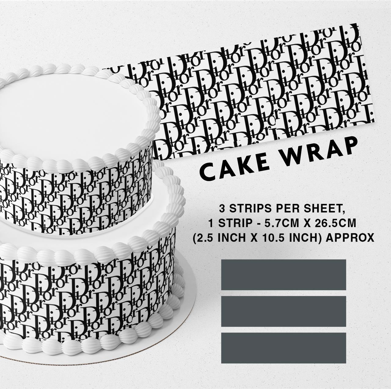 Dior Strips Edible Cake Toppers Cake Wraps – Ediblecaketopper