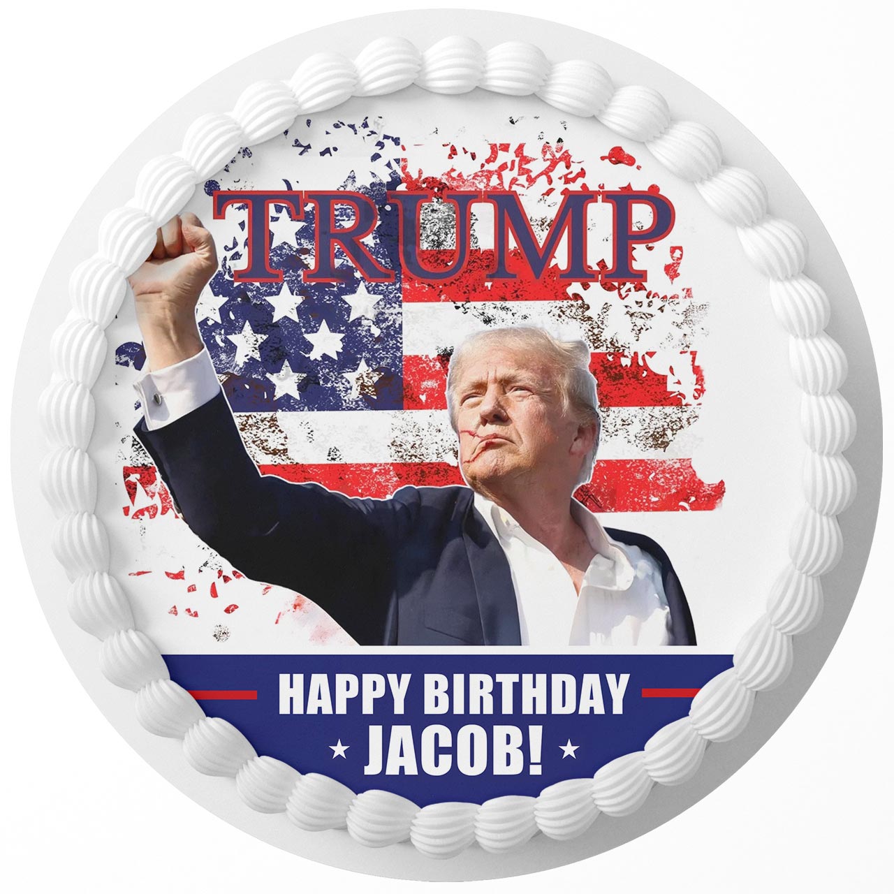 Donald Trump Save America Rd Edible Cake Toppers Round – Ediblecaketopper