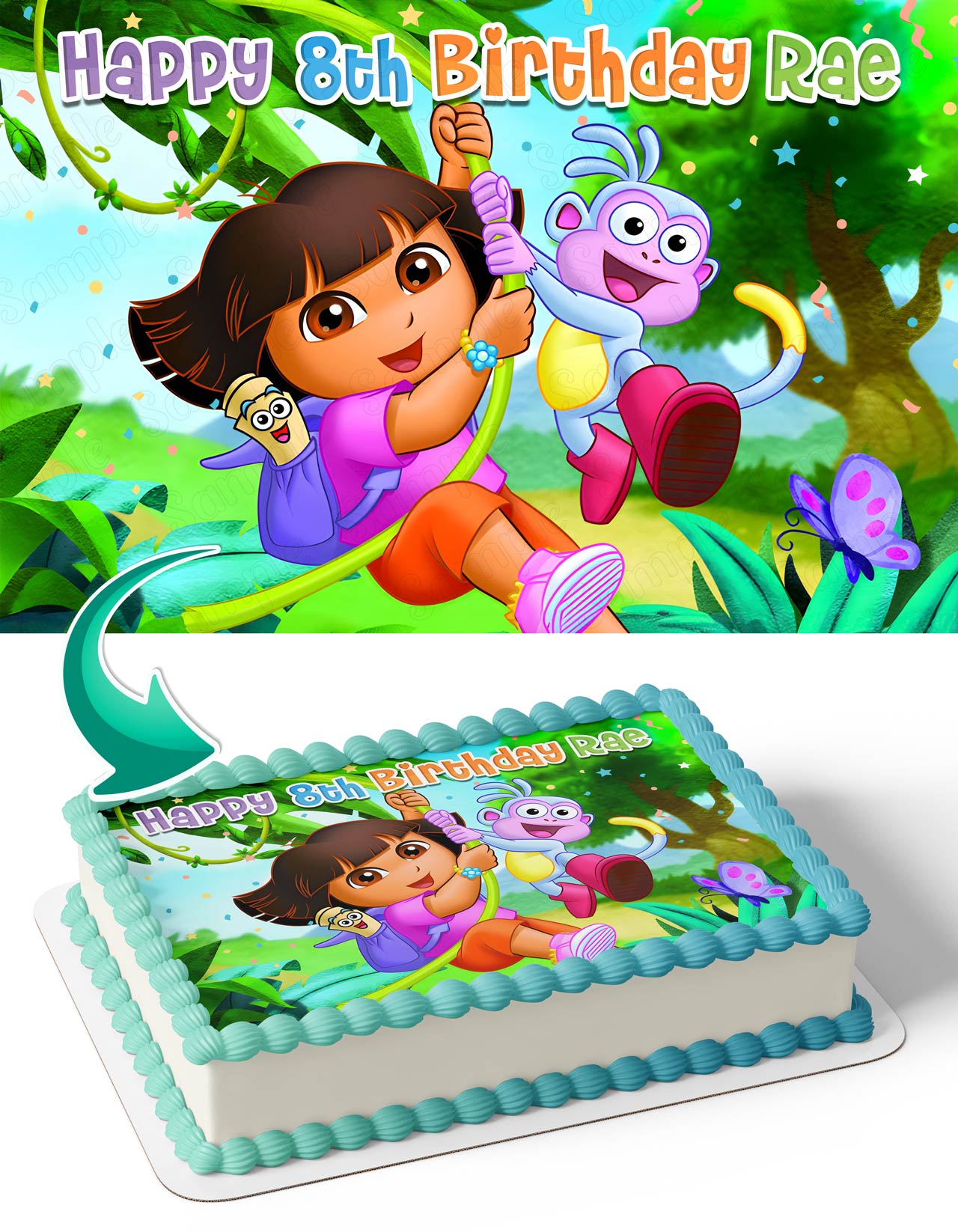 Dora the Explorer Dora Marquez Boots Edible Cake Toppers – Ediblecaketopper