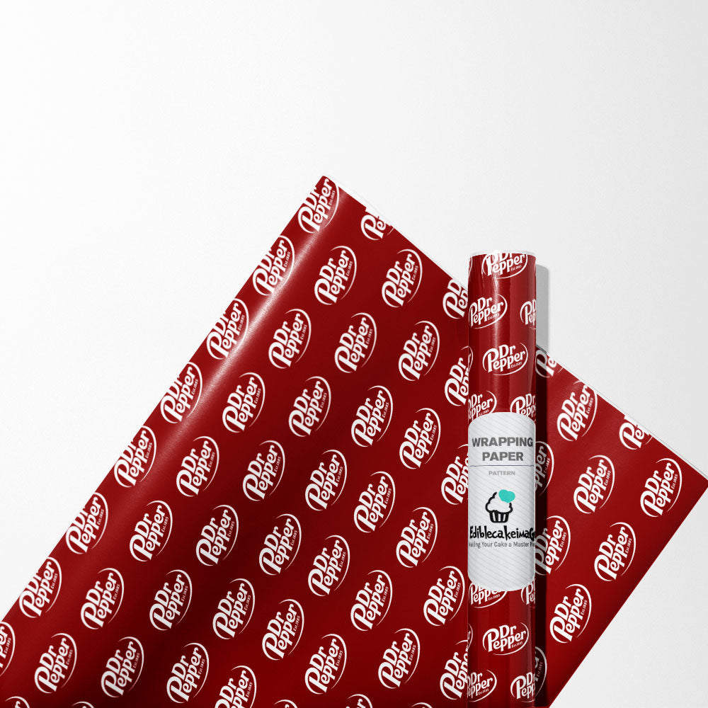 Dr Pepper Gift Wrapping Paper 58x23 Inches Roll – Ediblecaketopper