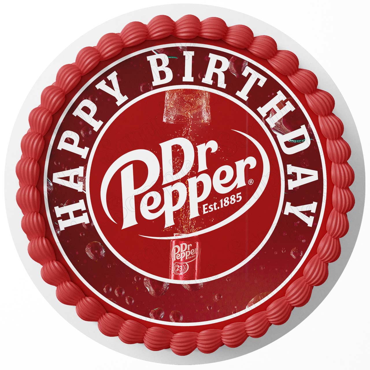 Dr Pepper Plain Edible Cake Toppers Round – Ediblecaketopper
