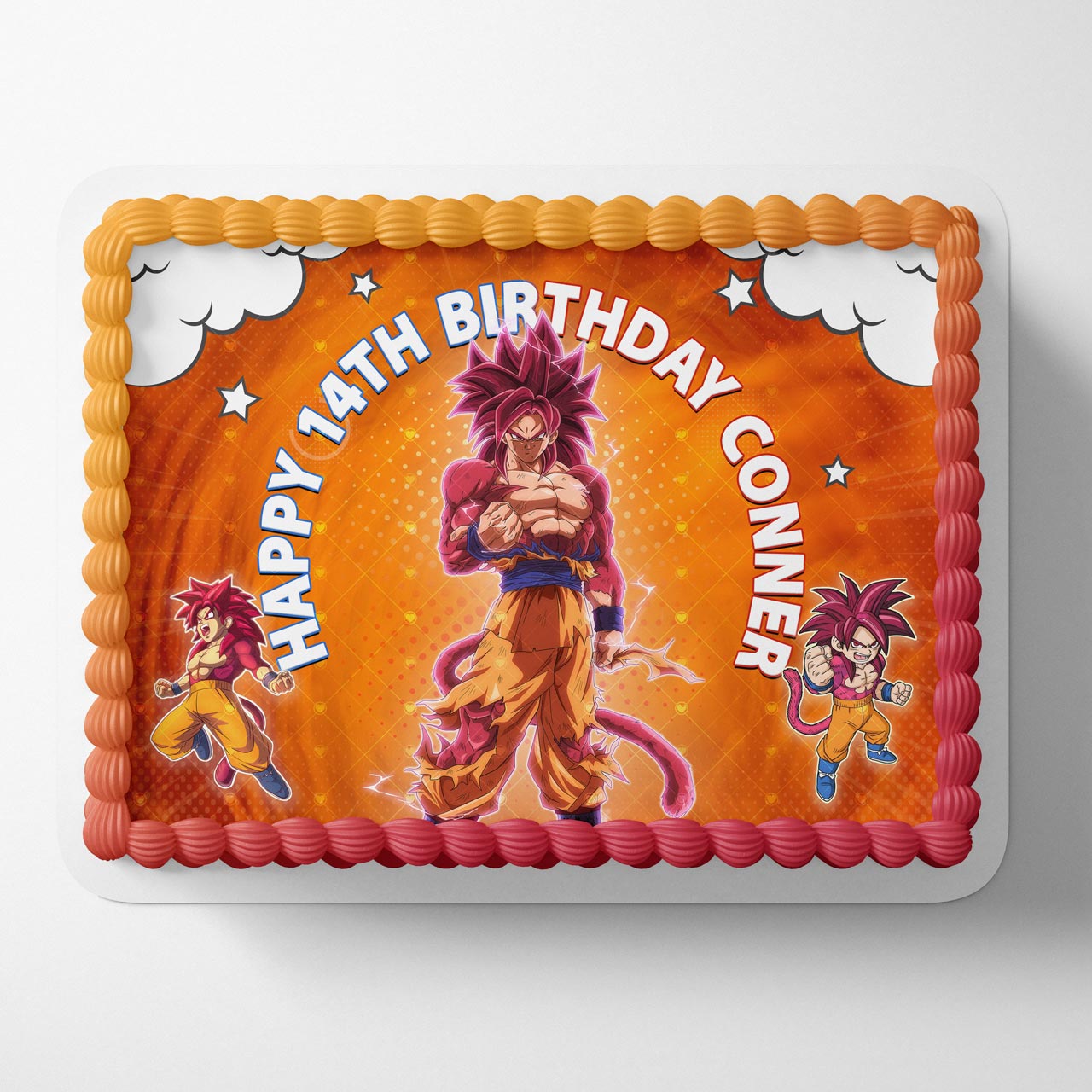 Dragon Ball Goku Daima Saiyan Four 4 Edible Cake Toppers – Ediblecaketopper