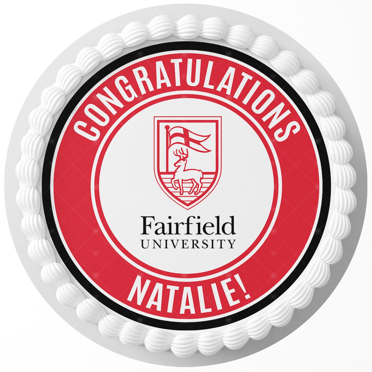 Fairfield University Edible Cake Toppers Round – Ediblecaketopper