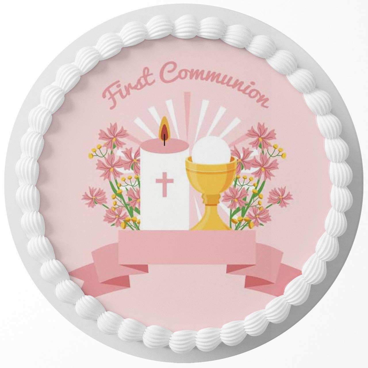 First Communion Girls Edible Cake Toppers Round – Ediblecaketopper