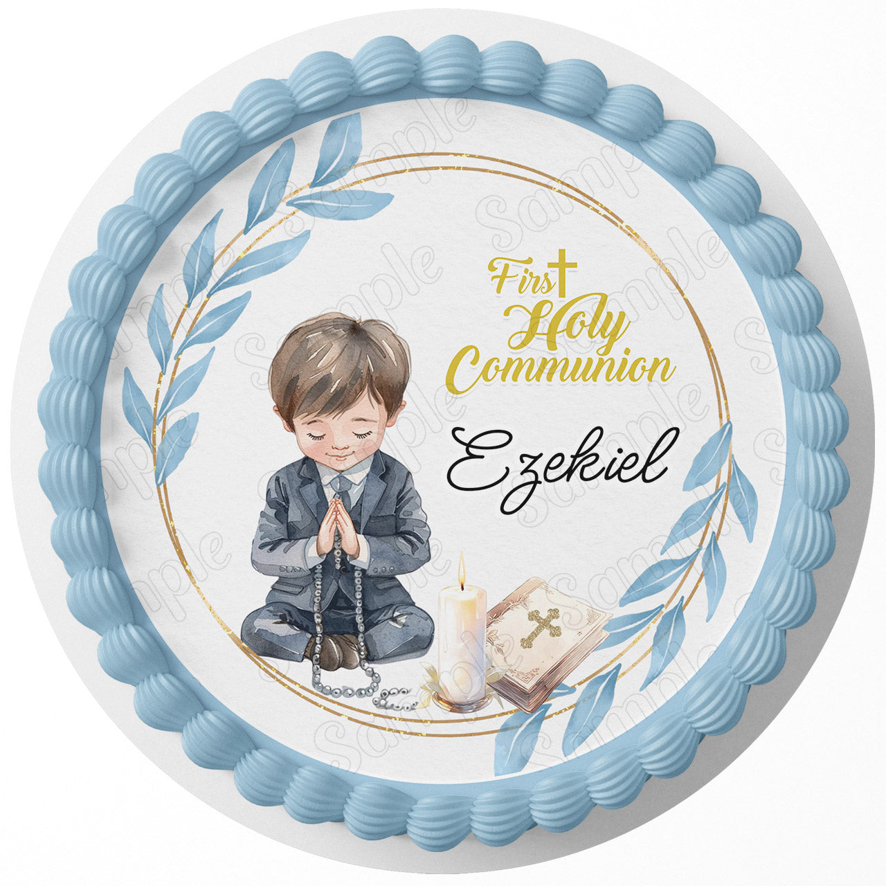 First Holy Communion Girl Boy Edible Cake Toppers Round – Ediblecaketopper