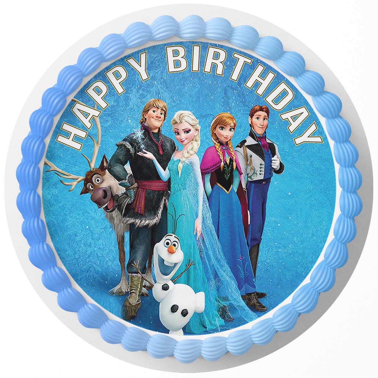 Frozen Elsa Anna Olaf Sven Edible Cake Toppers Round – Ediblecaketopper