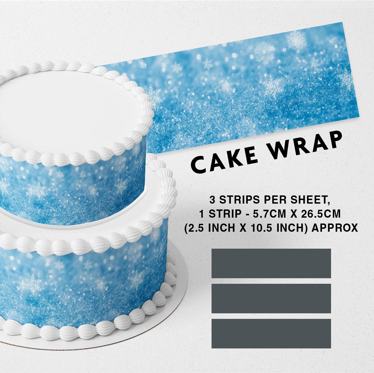 Frozen Ice Strips Edible Cake Toppers Cake Wraps – Ediblecaketopper