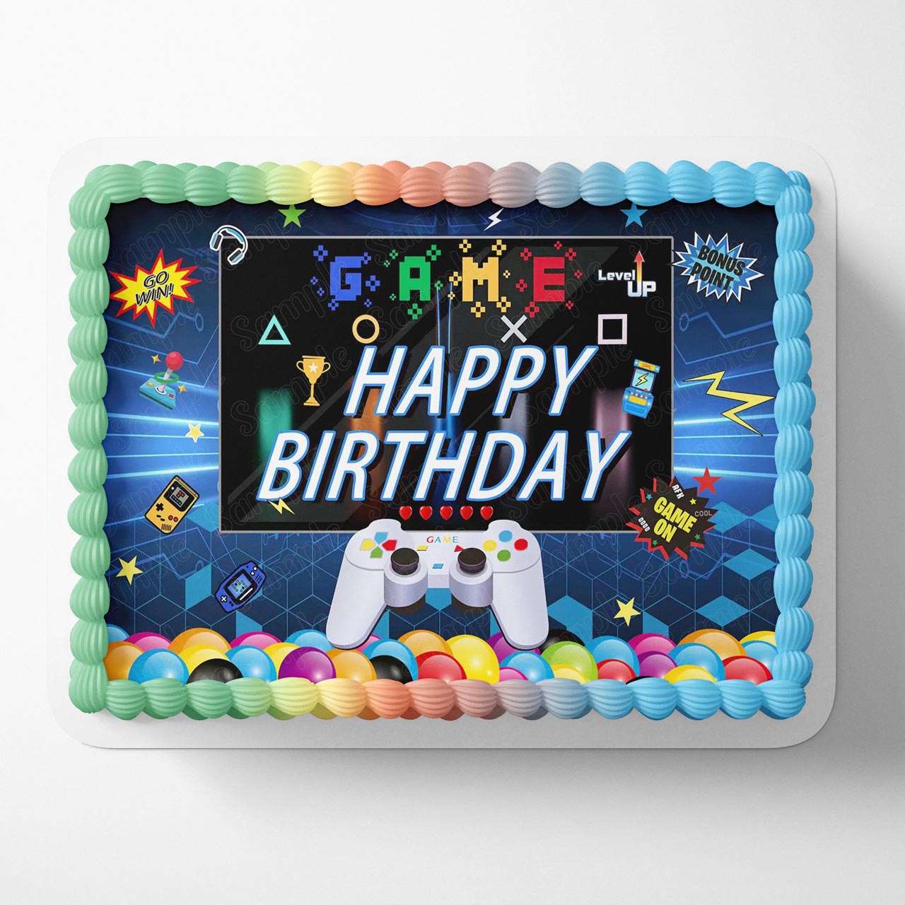Game On Gamer Room Party Edible Cake Toppers – Ediblecaketopper