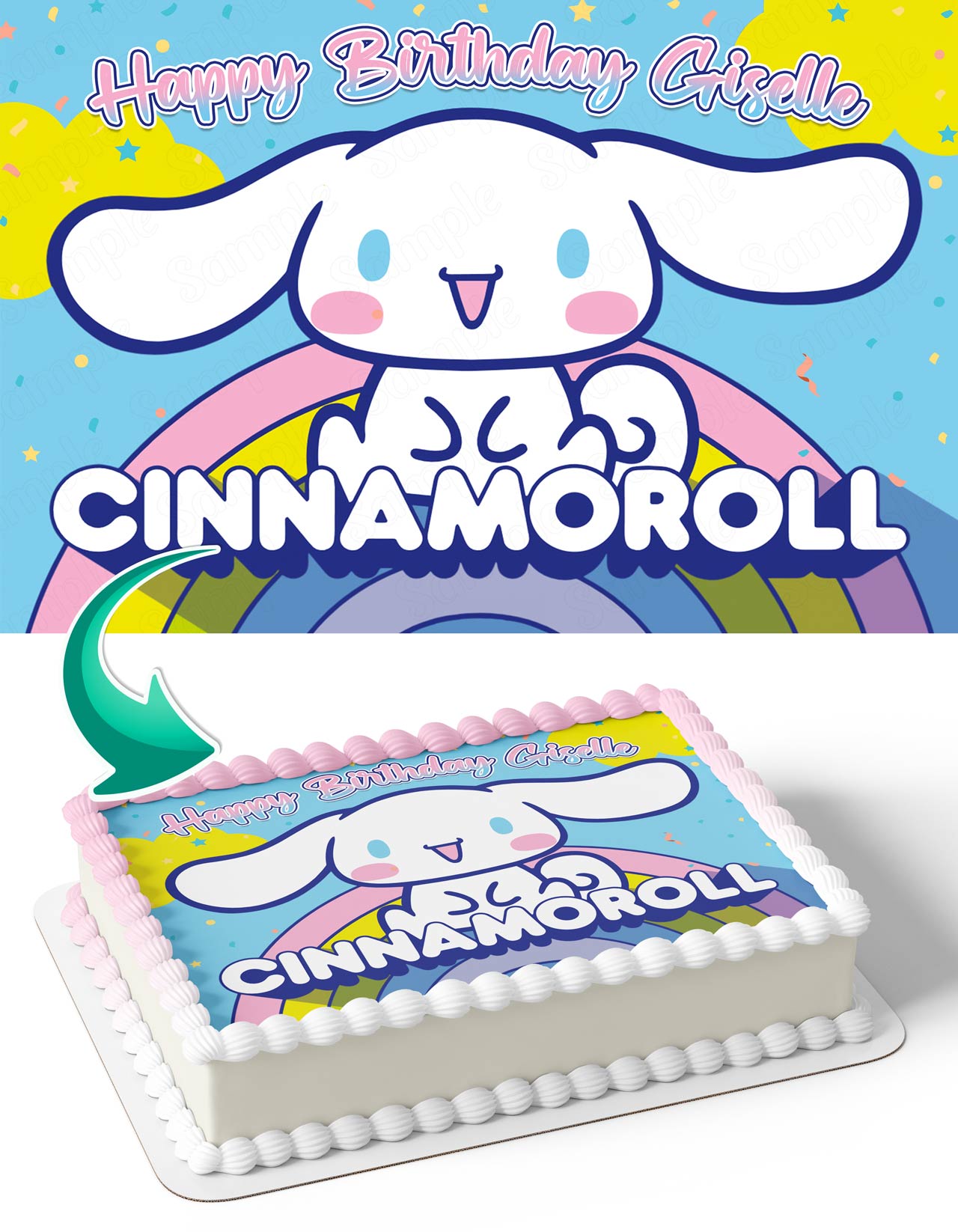 Hello Kitty Cinnamoroll Kawaii Sanrio BPY Edible Cake Toppers – Edible ...