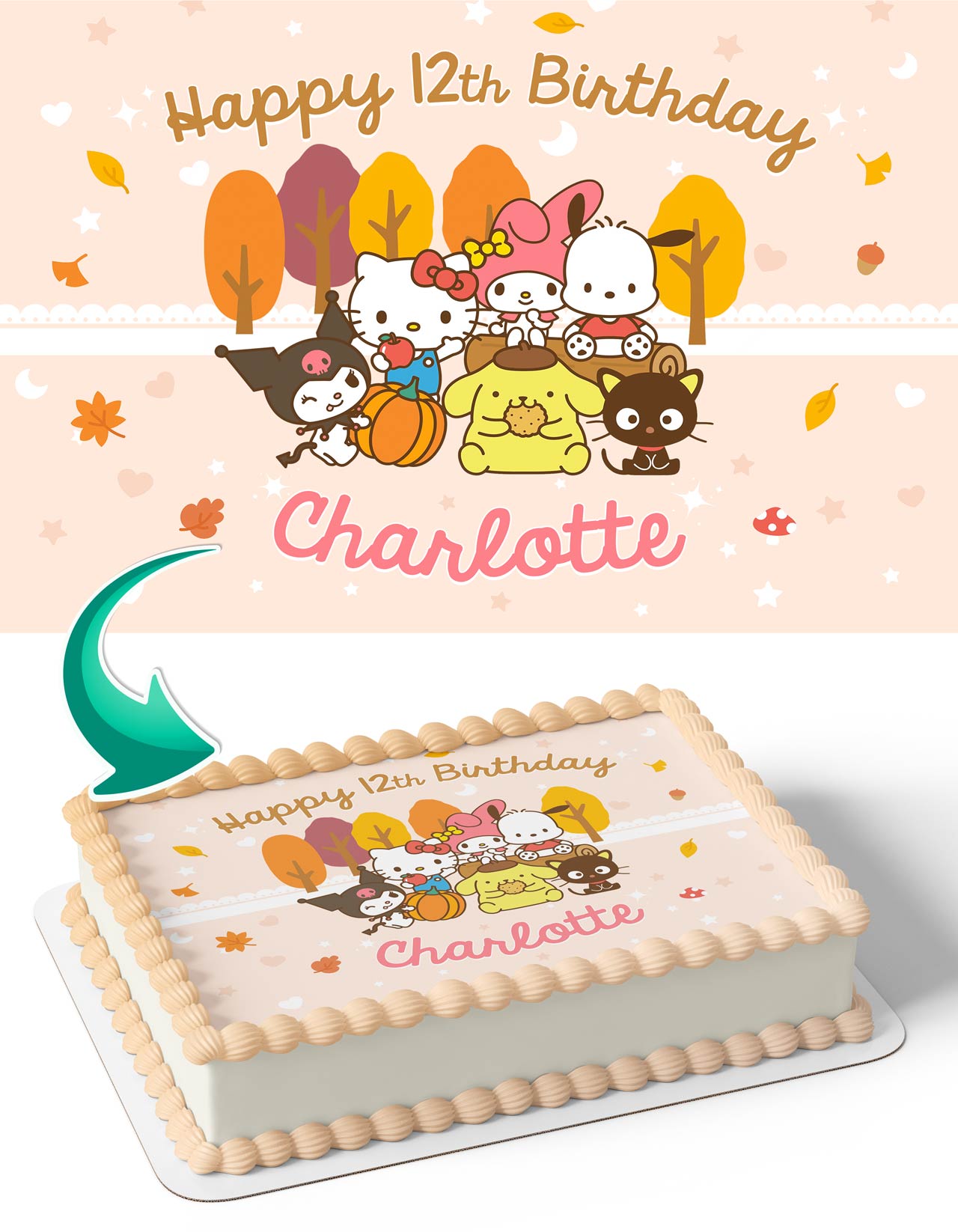 Hello Kitty Sanrio Autumn Edible Cake Toppers – Ediblecaketopper