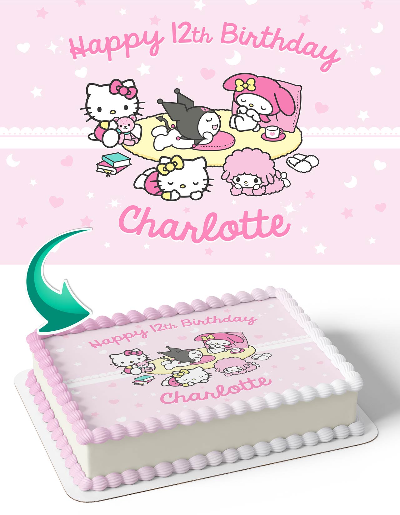 Hello Kitty Sanrio Pink Girls Edible Cake Toppers – Ediblecaketopper