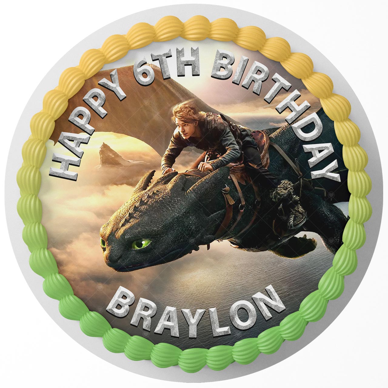 How to Train Your Dragon Night Fury Live Action Movie 2025 Edible Cake Toppers Round ...