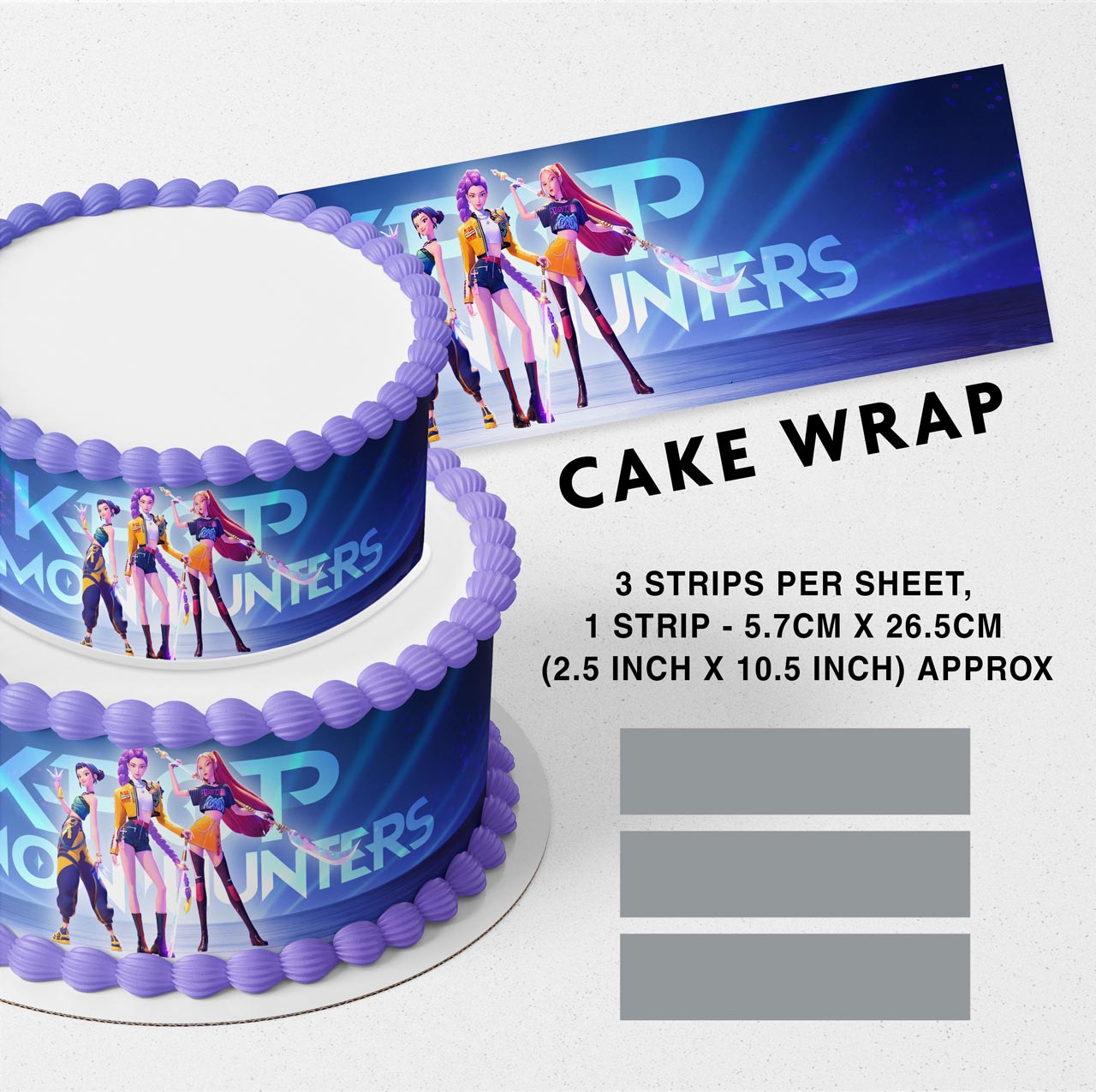 K Pop Demon Hunters Strip Wrap Edible Cake Toppers Cake Wraps ...