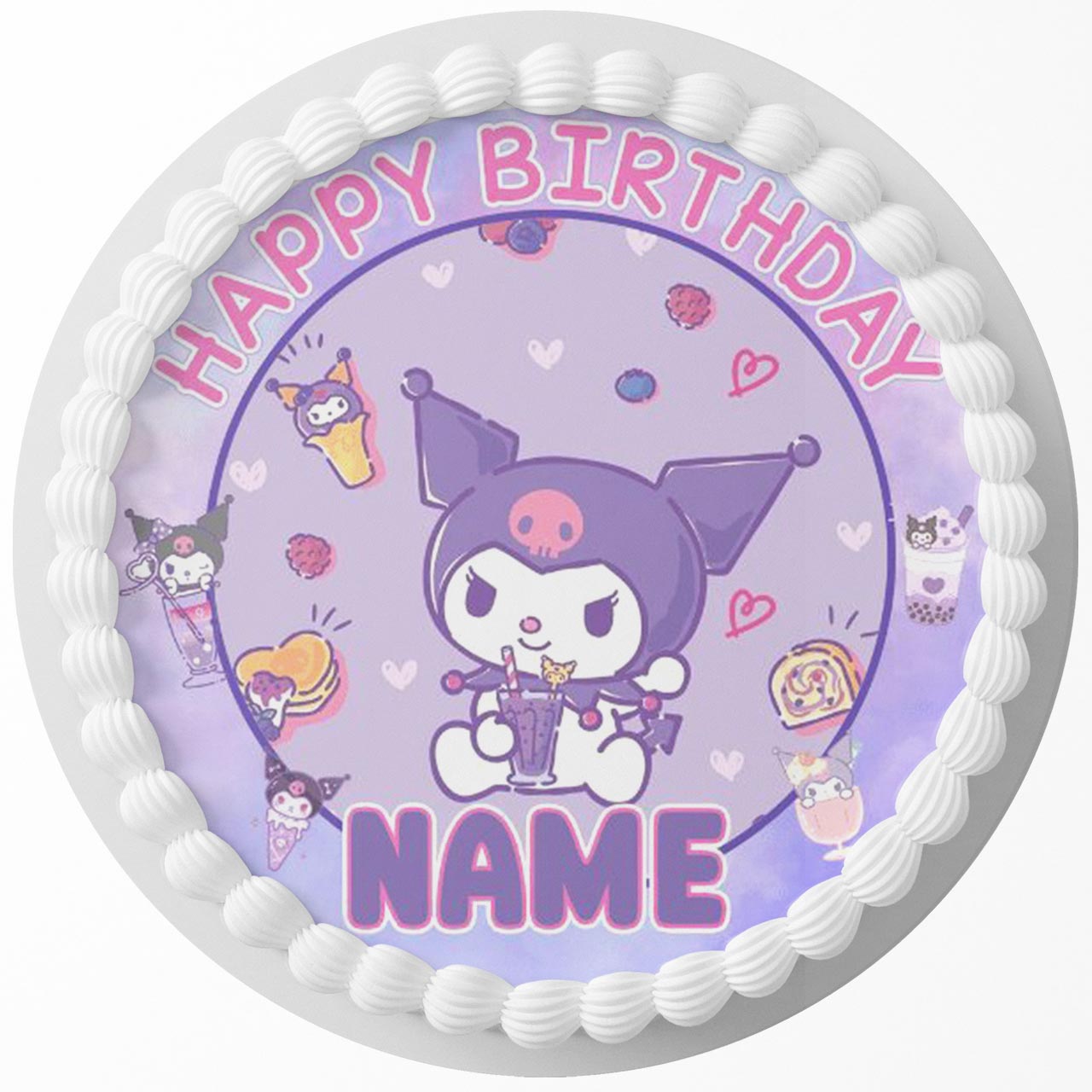 Kuromi Inspired Edible Cake Toppers Round – Ediblecaketopper