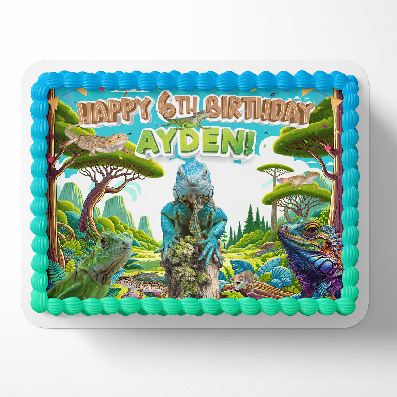 Lizard Iguana Gecko Hydrosaurus Edible Cake Toppers – Ediblecaketopper