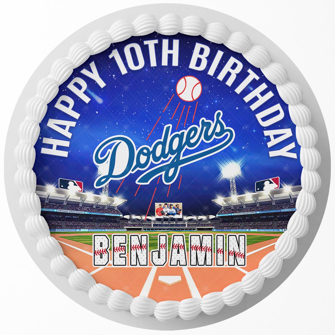 Los Angeles Dodgers Edible Cake Toppers Round – Ediblecaketopper