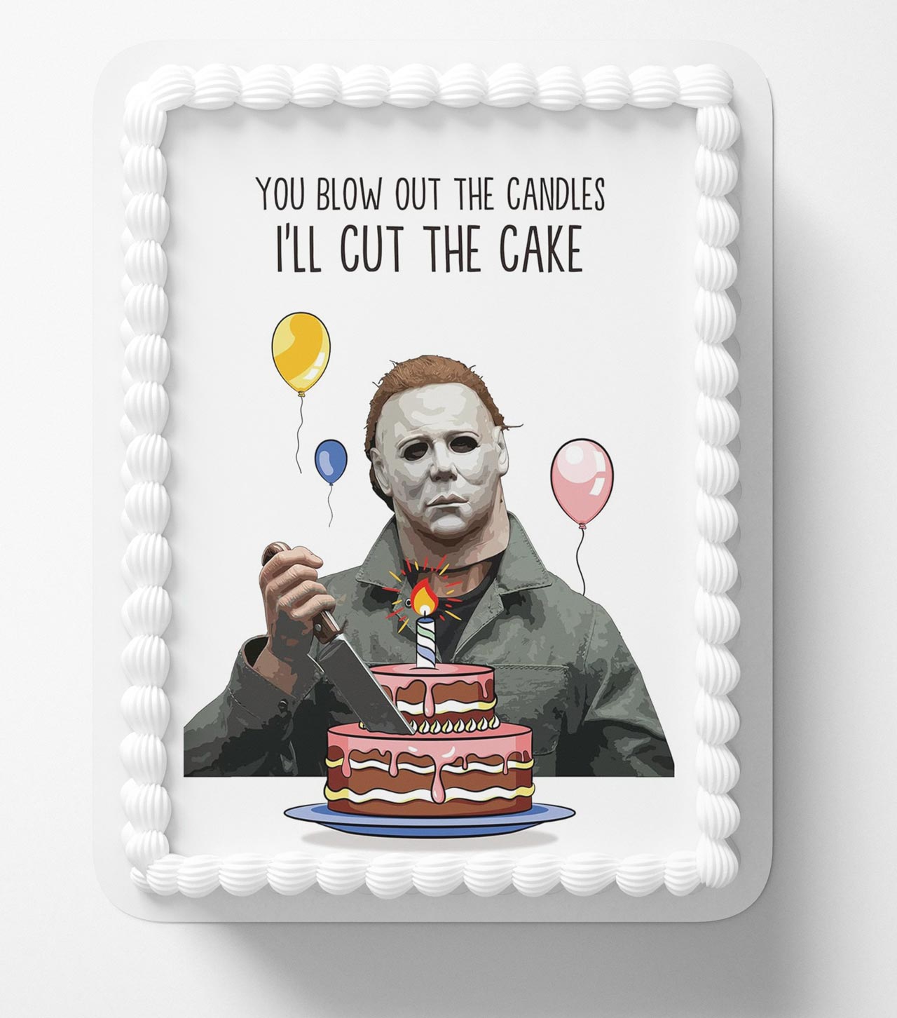 Michael Myers Cut Cake Meme Edible Cake Toppers – Ediblecaketopper