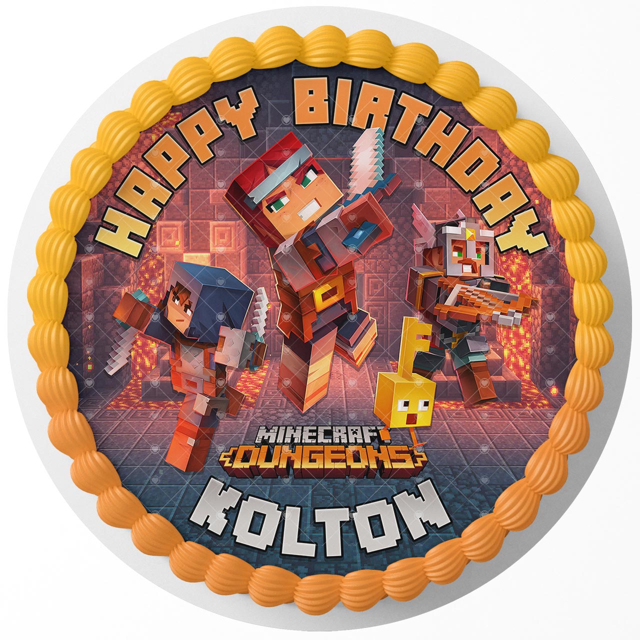 Minecraft Dungeons Rd Edible Cake Toppers Round – Ediblecaketopper