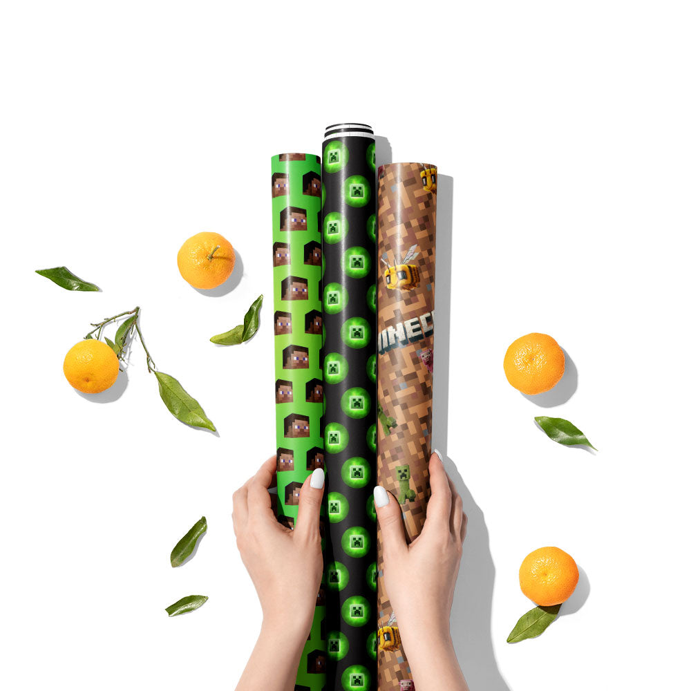 Minecraft 2025 Gift Wrapping Paper – Ediblecaketopper
