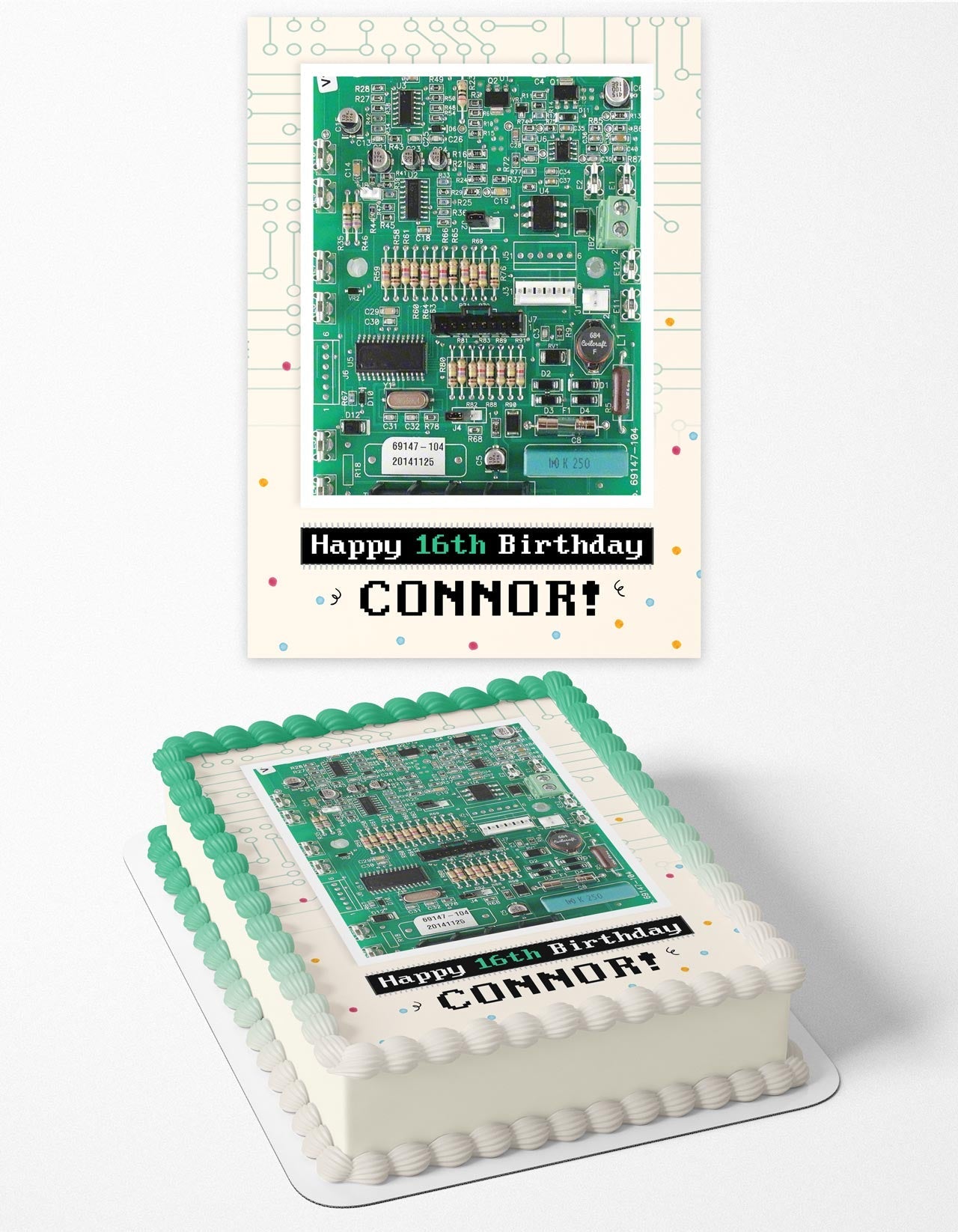 Motherboard Electronic Engineer Circuit Board Microchips Edible Cake ...