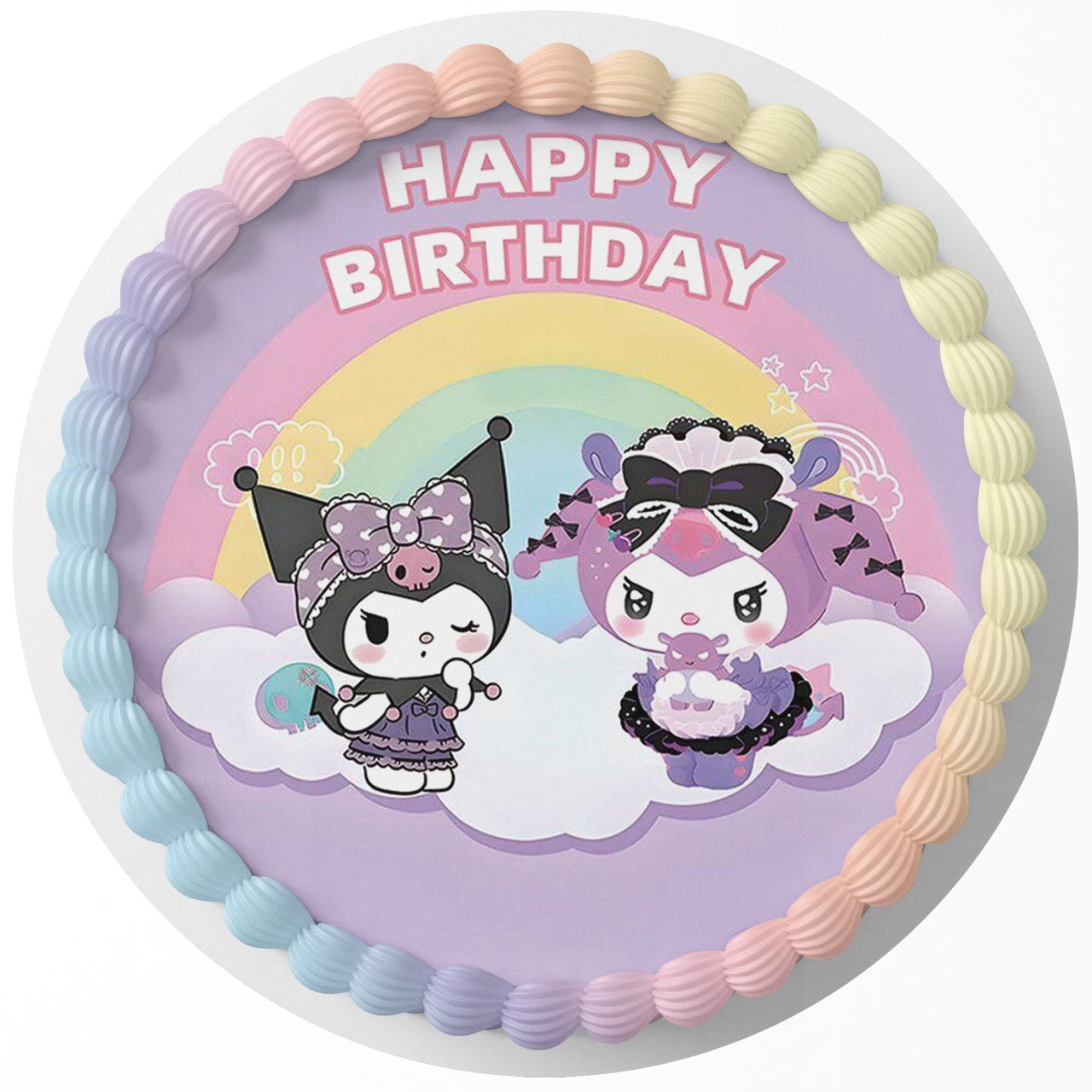 My Melody Kuromi Purple Edible Cake Toppers Round – Ediblecaketopper