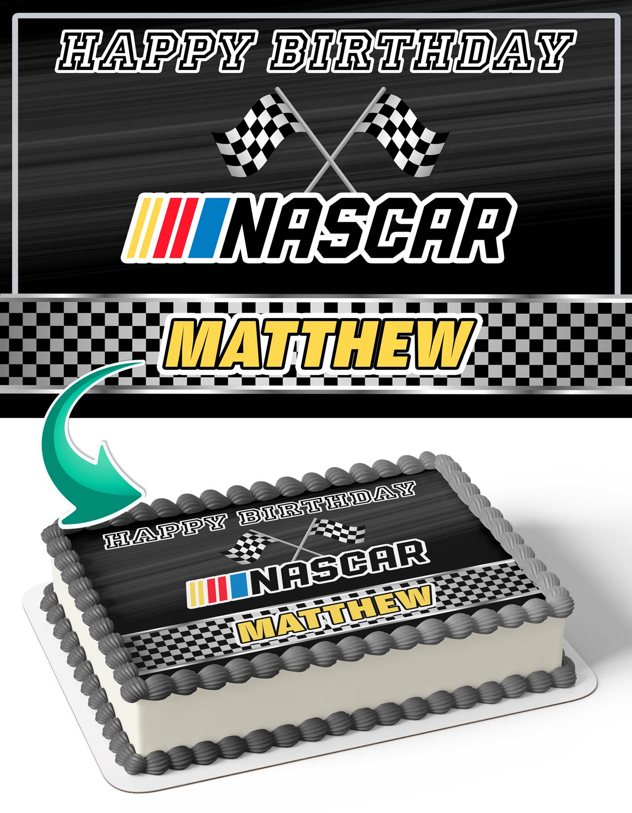 Nascar Racing Edible Cake Toppers – Ediblecaketopper