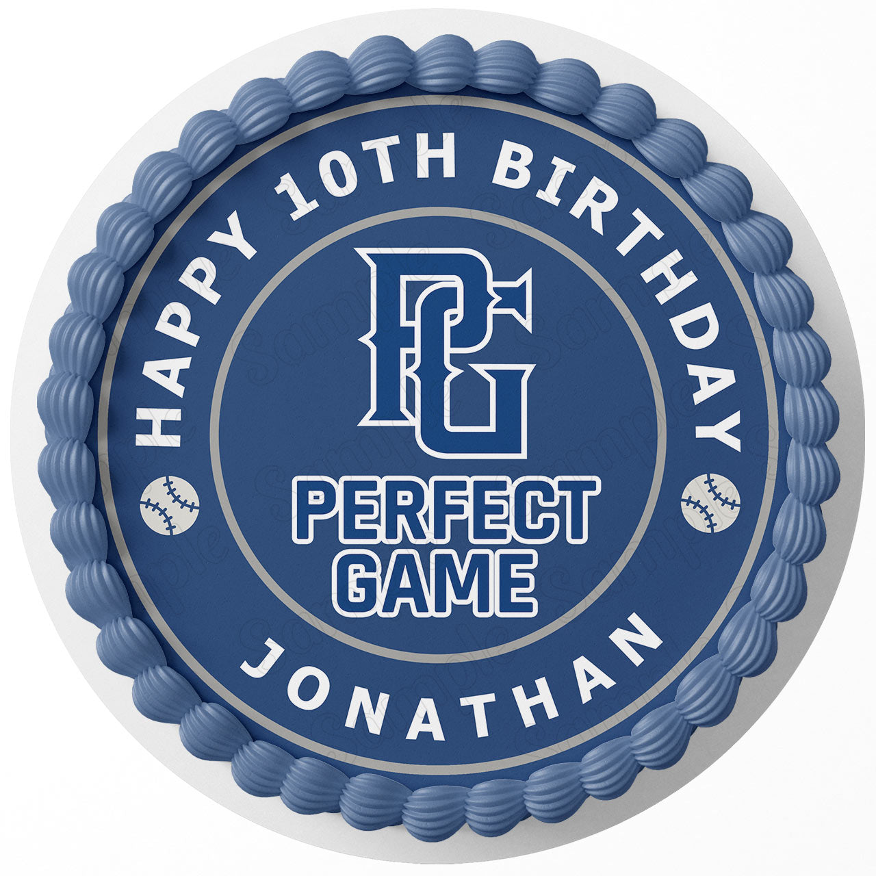 Perfect Game Baseball Edible Cake Toppers Round – Ediblecaketopper