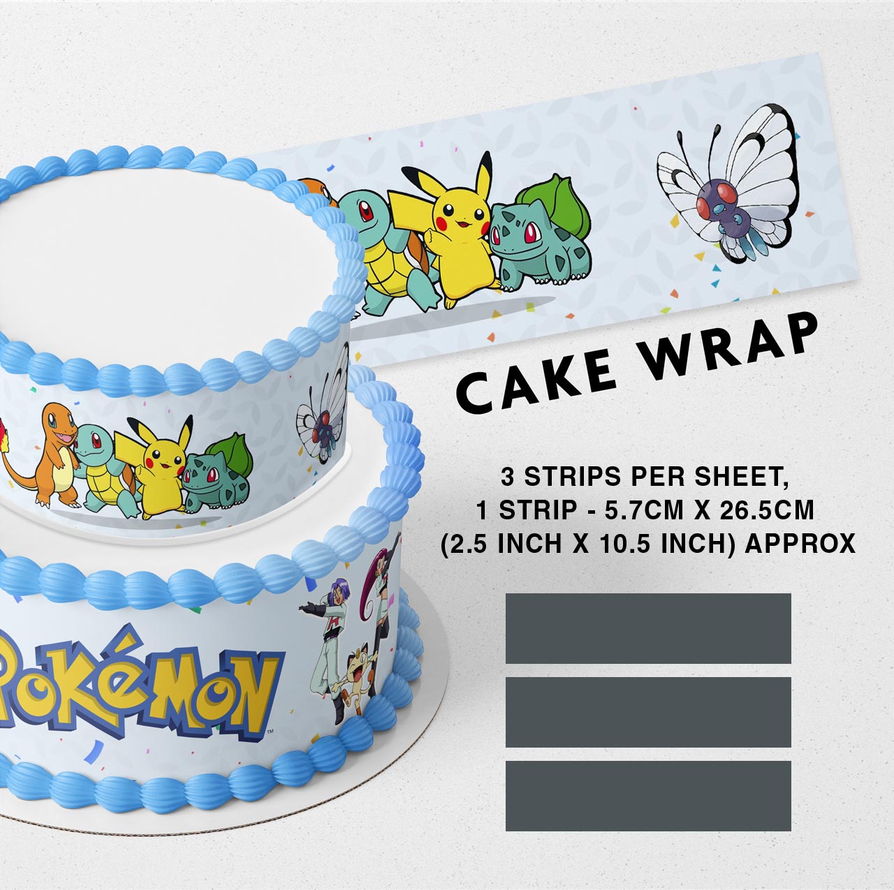 Pokemon Strips Edible Cake Toppers Cake Wraps – Ediblecaketopper