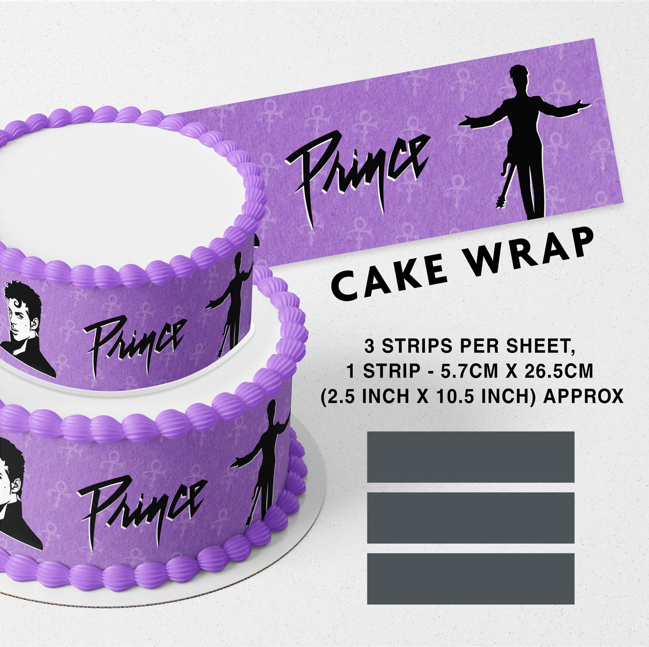 Prince Rogers Nelson Strips Edible Cake Toppers Cake Wraps ...