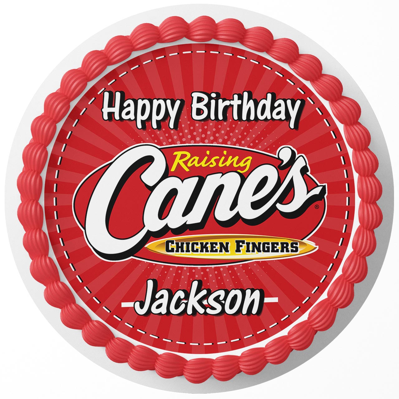 Raising Canes Chicken Fingers Kids Rd Edible Cake Toppers Round ...