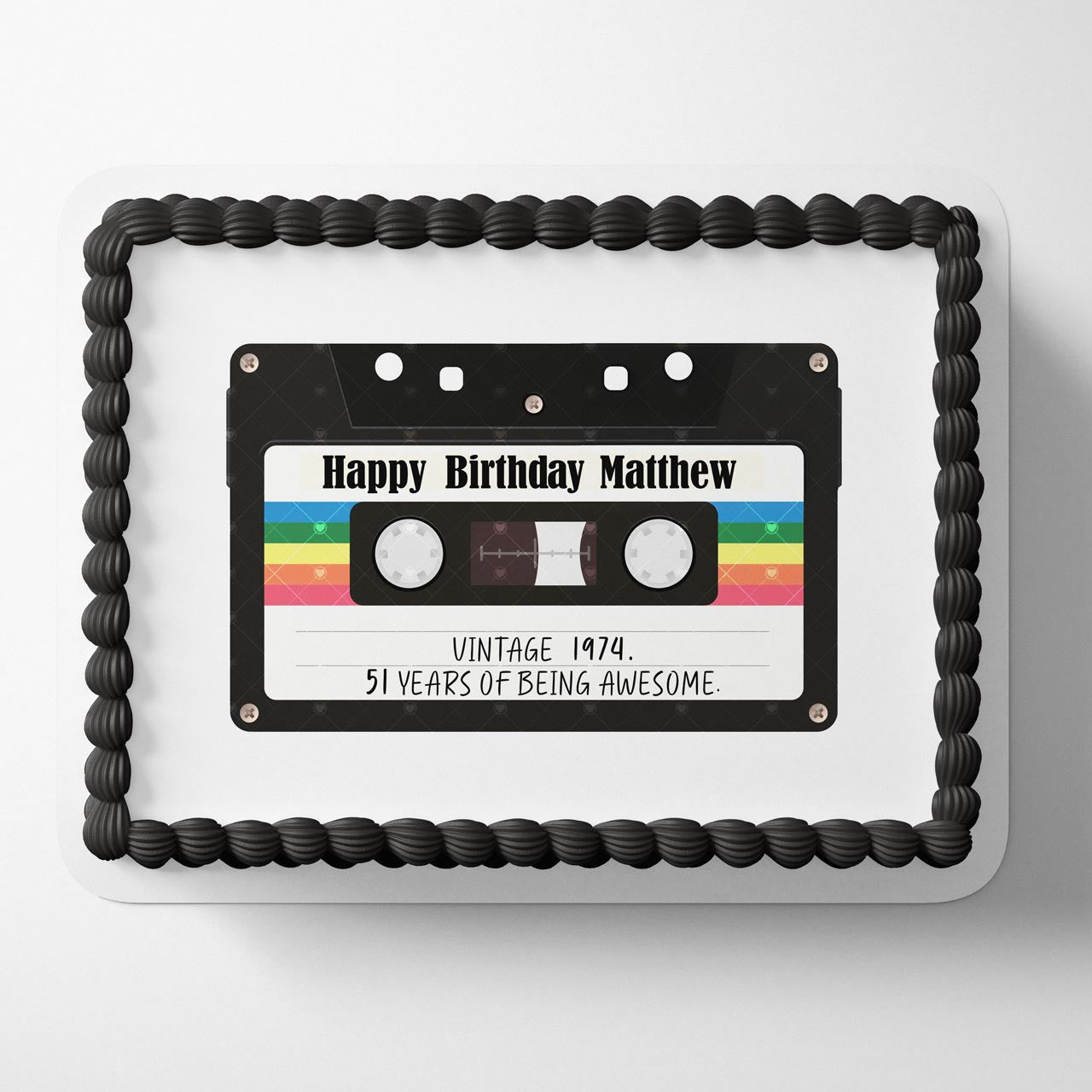 Retro Vintage Cassette Tape Edible Cake Toppers – Ediblecaketopper