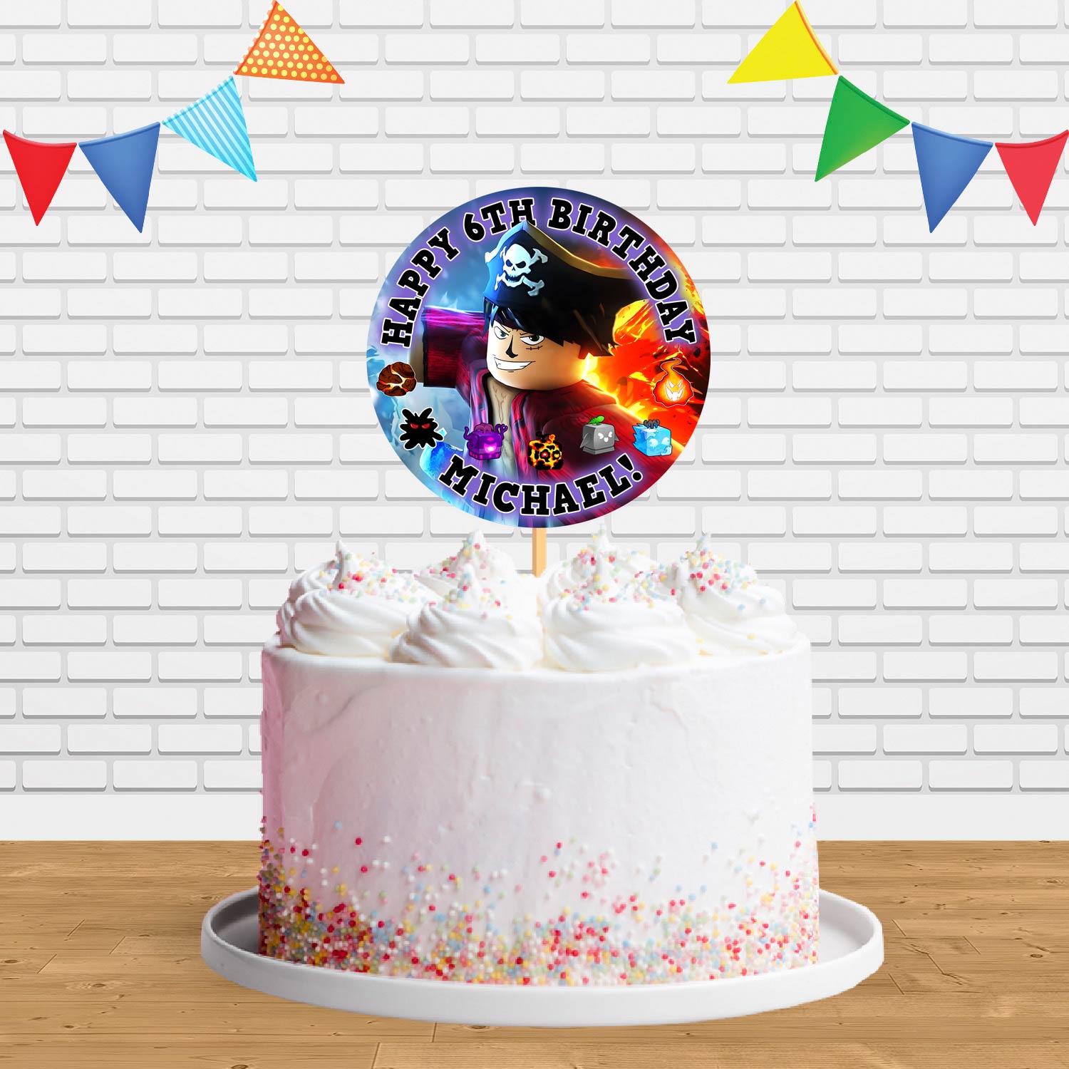 Roblox Blox Fruits Cake Topper Centerpiece Birthday Party Decorations ...