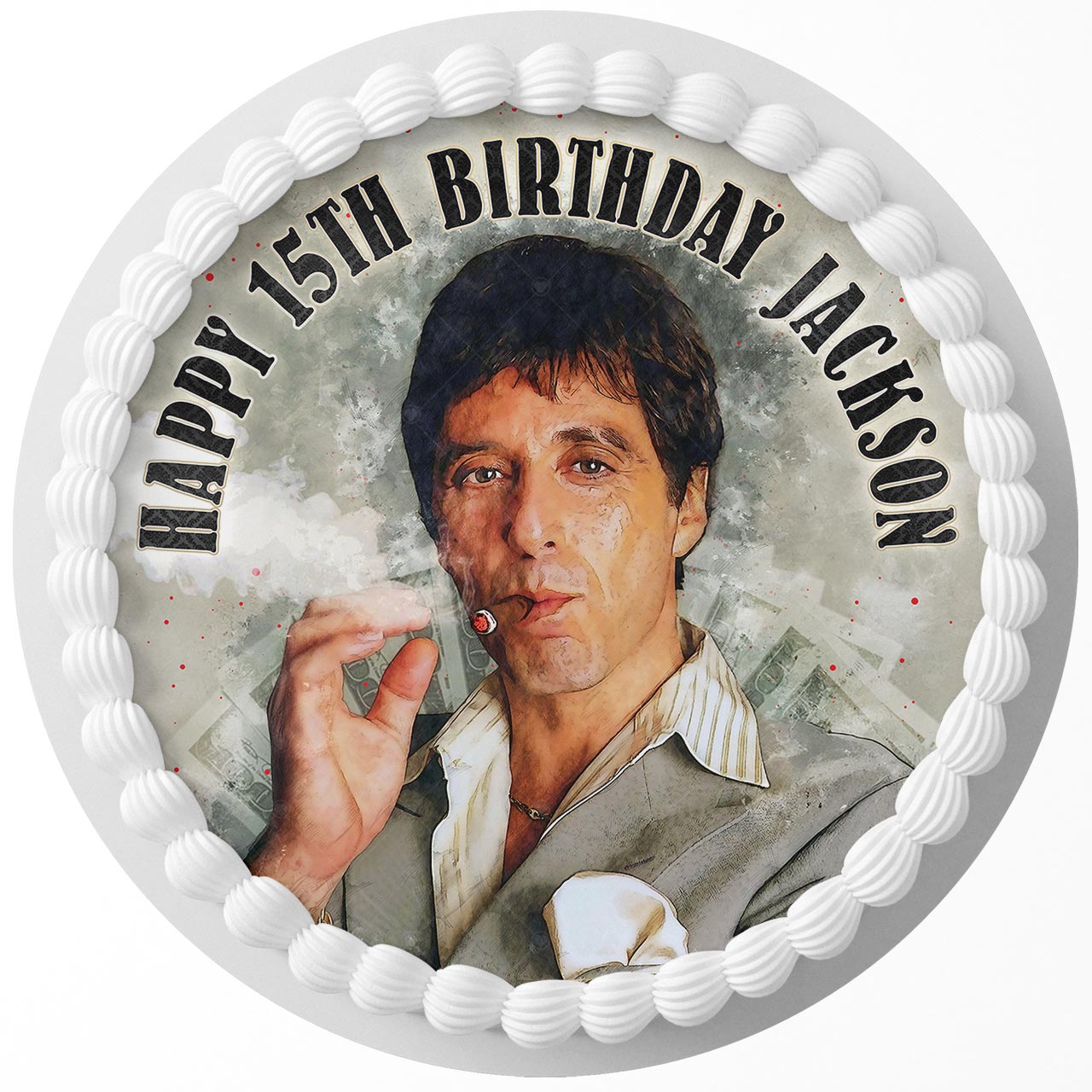 Scarface Tony Montana Al Pacino Edible Cake Toppers Round ...