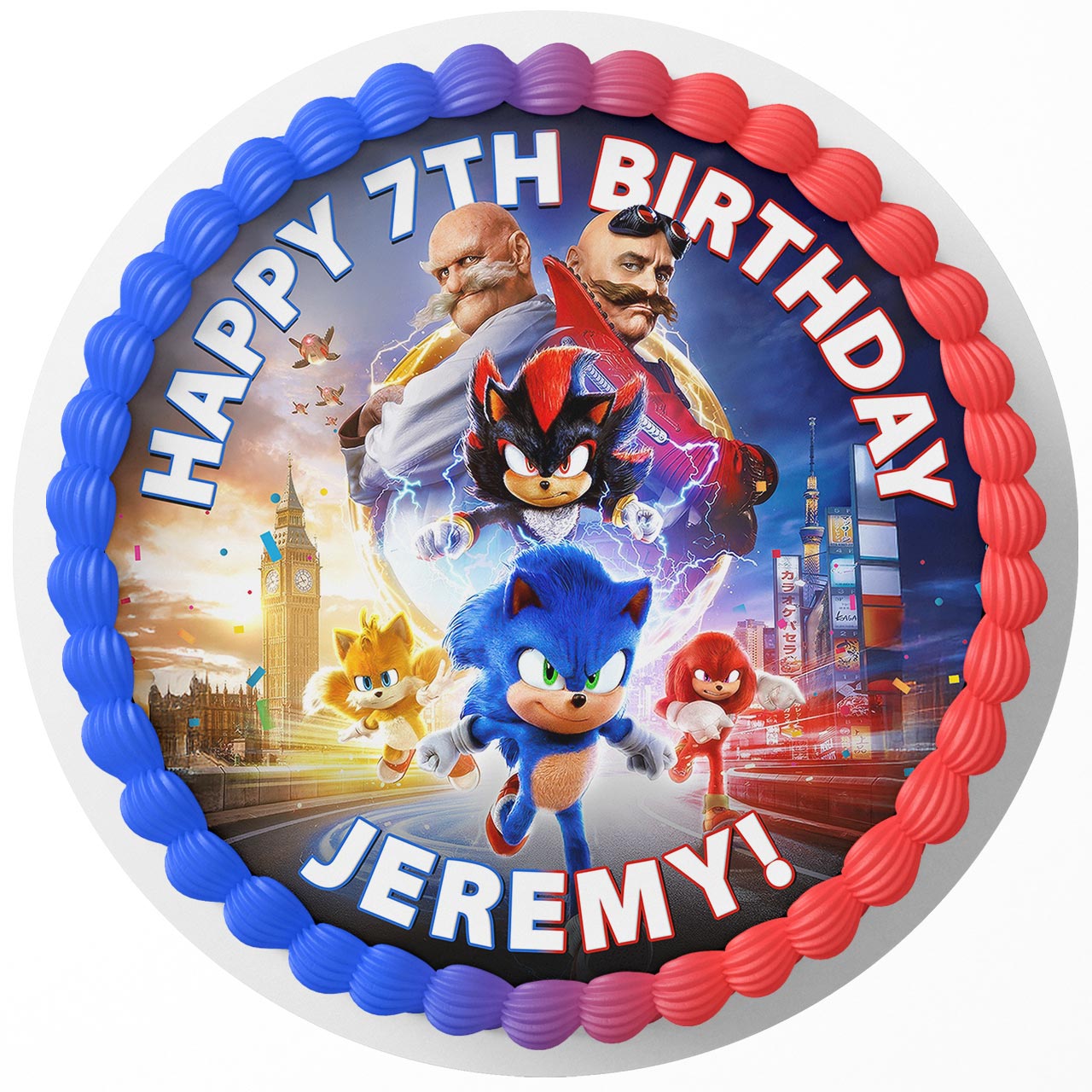 Sonic the Hedgehog 3 Movie 2024 Edible Cake Toppers Round ...