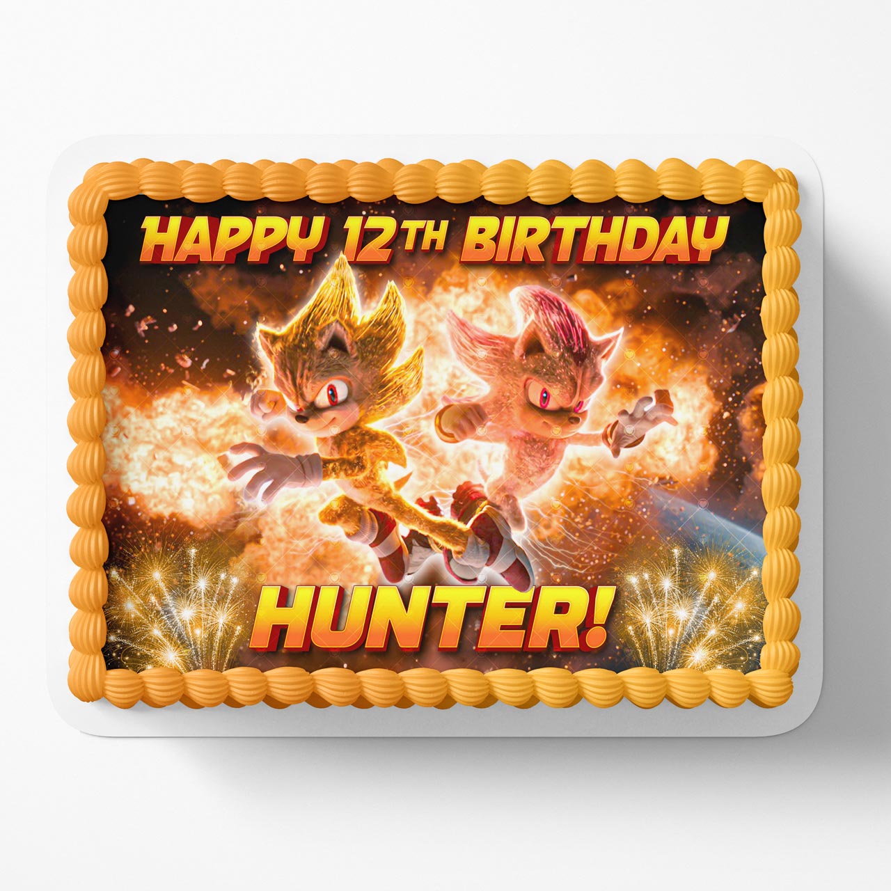 Sonic the Hedgehog Movie Super Sonic Gold Mode Edible Cake Toppers ...