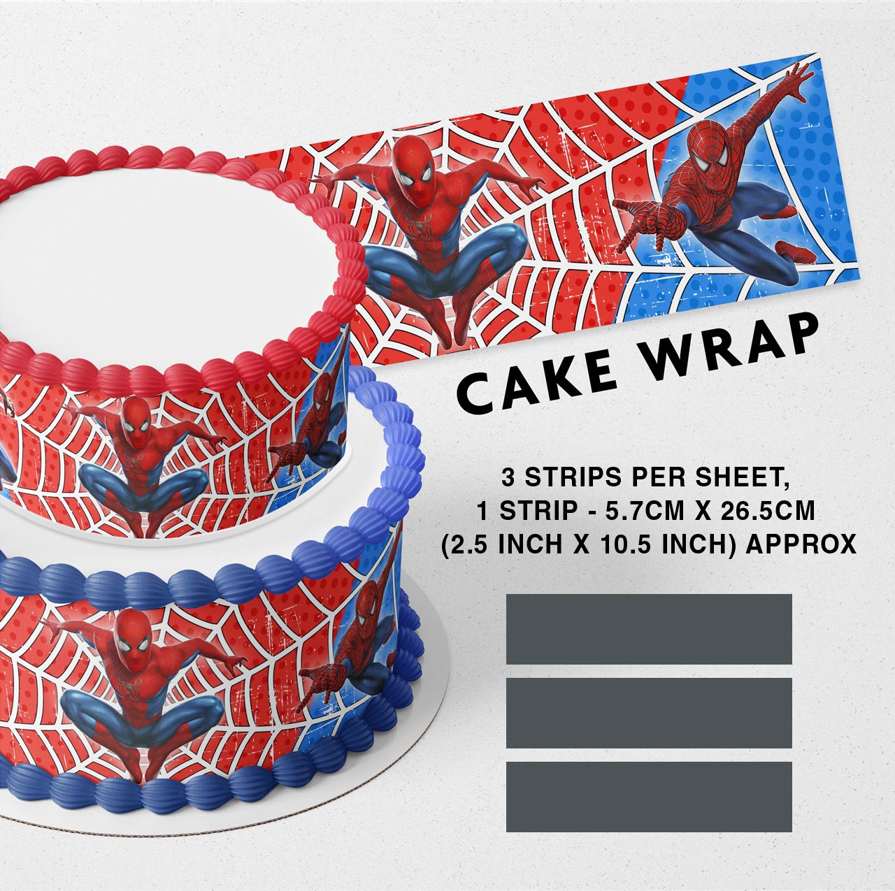 Spider Man Super Strips Edible Cake Toppers Cake Wraps – Ediblecaketopper