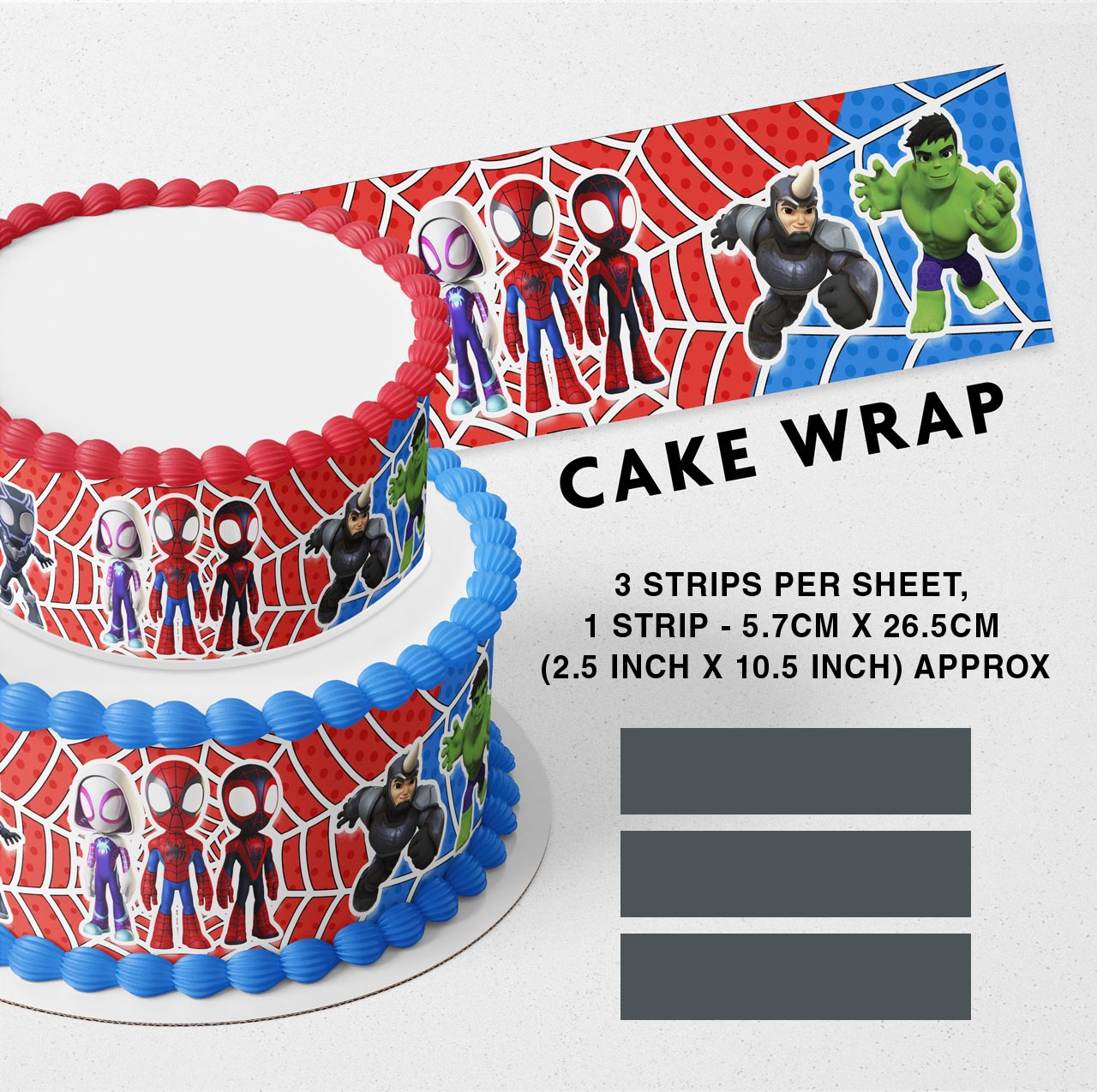 Spider Spidey Kids Strips Edible Cake Toppers Cake Wraps – Ediblecaketopper