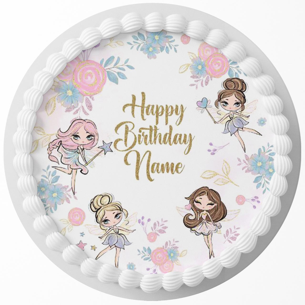 Stylish Fairies Edible Cake Toppers Round – Ediblecaketopper